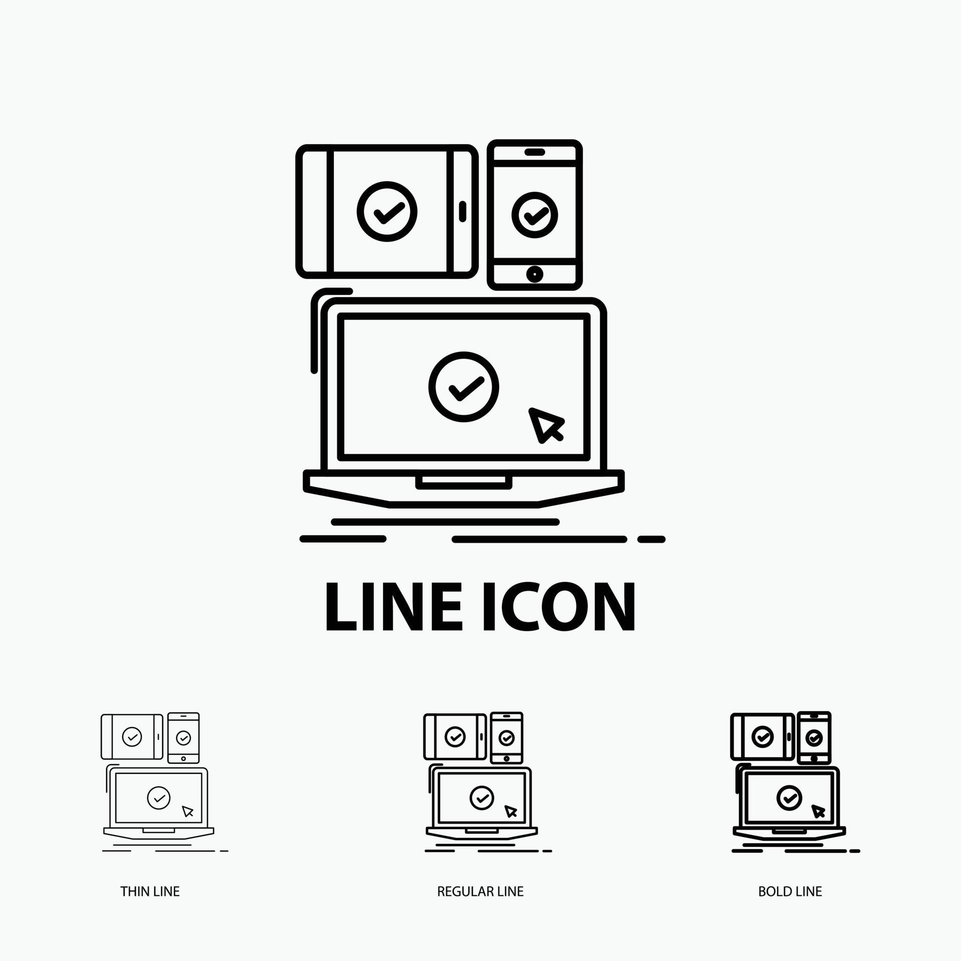 Computer Devices Mobile Responsive Technology Icon In Thin Regular