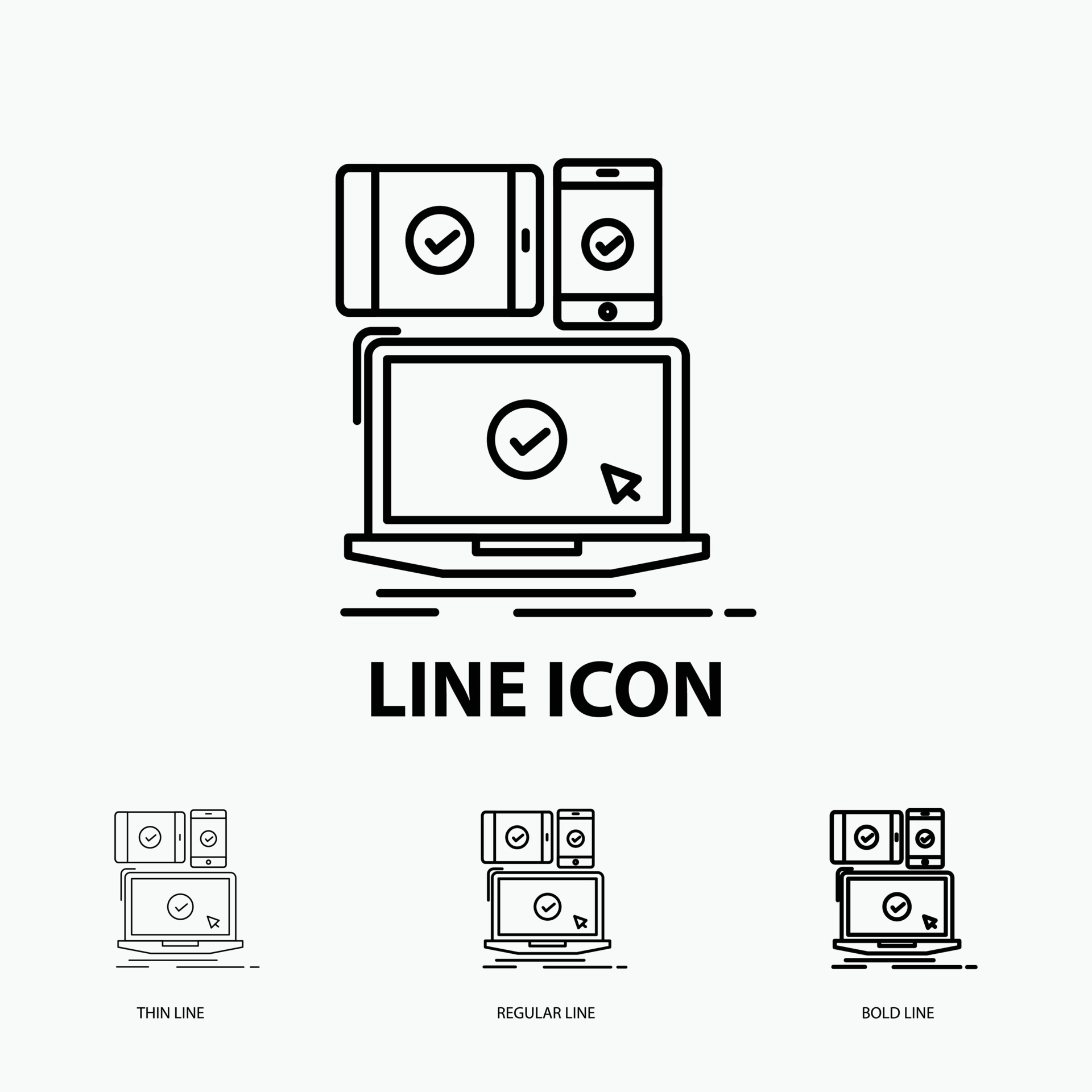 Computer Devices Mobile Responsive Technology Icon In Thin Regular