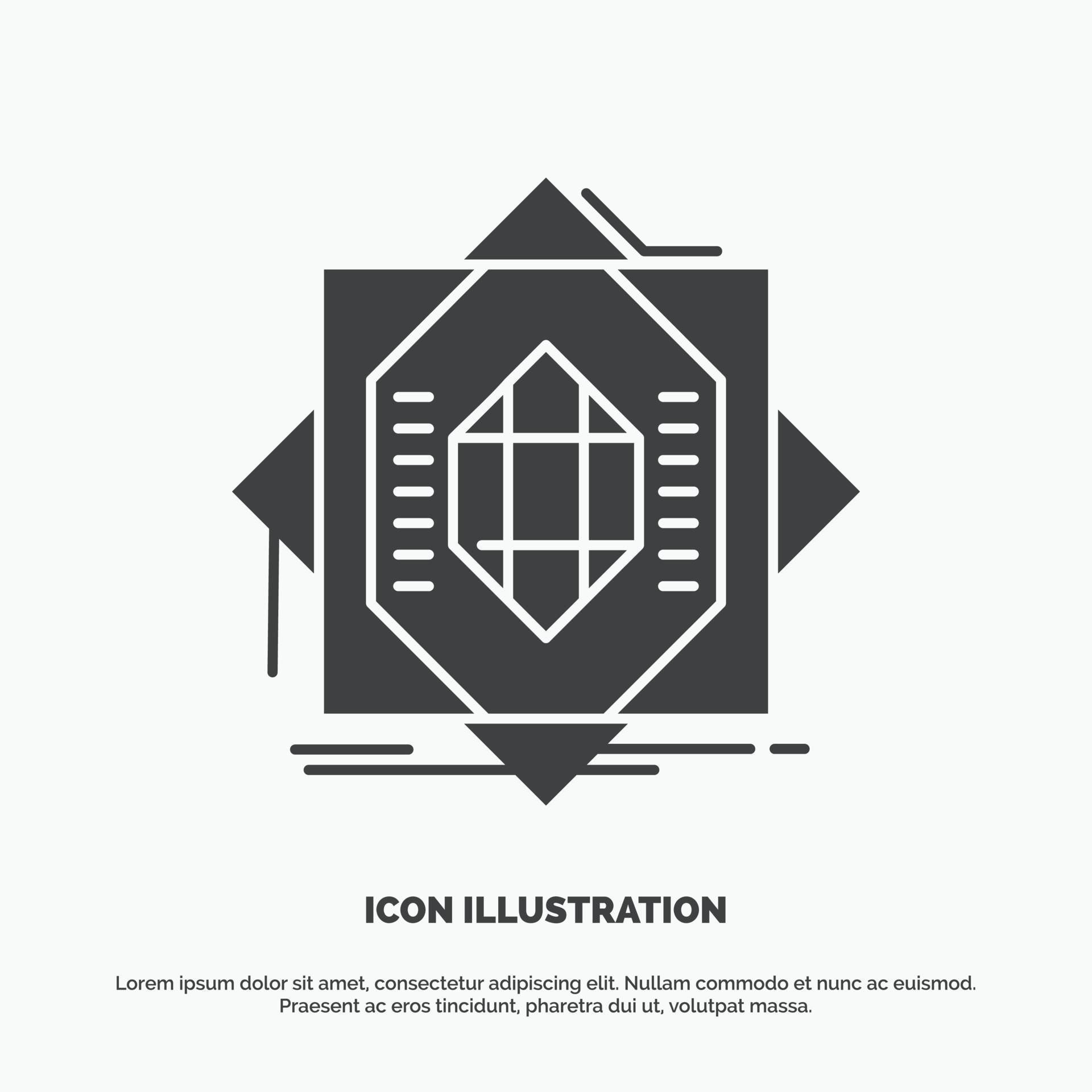 Abstract. core. fabrication. formation. forming Icon. glyph vector gray symbol for UI and UX ...