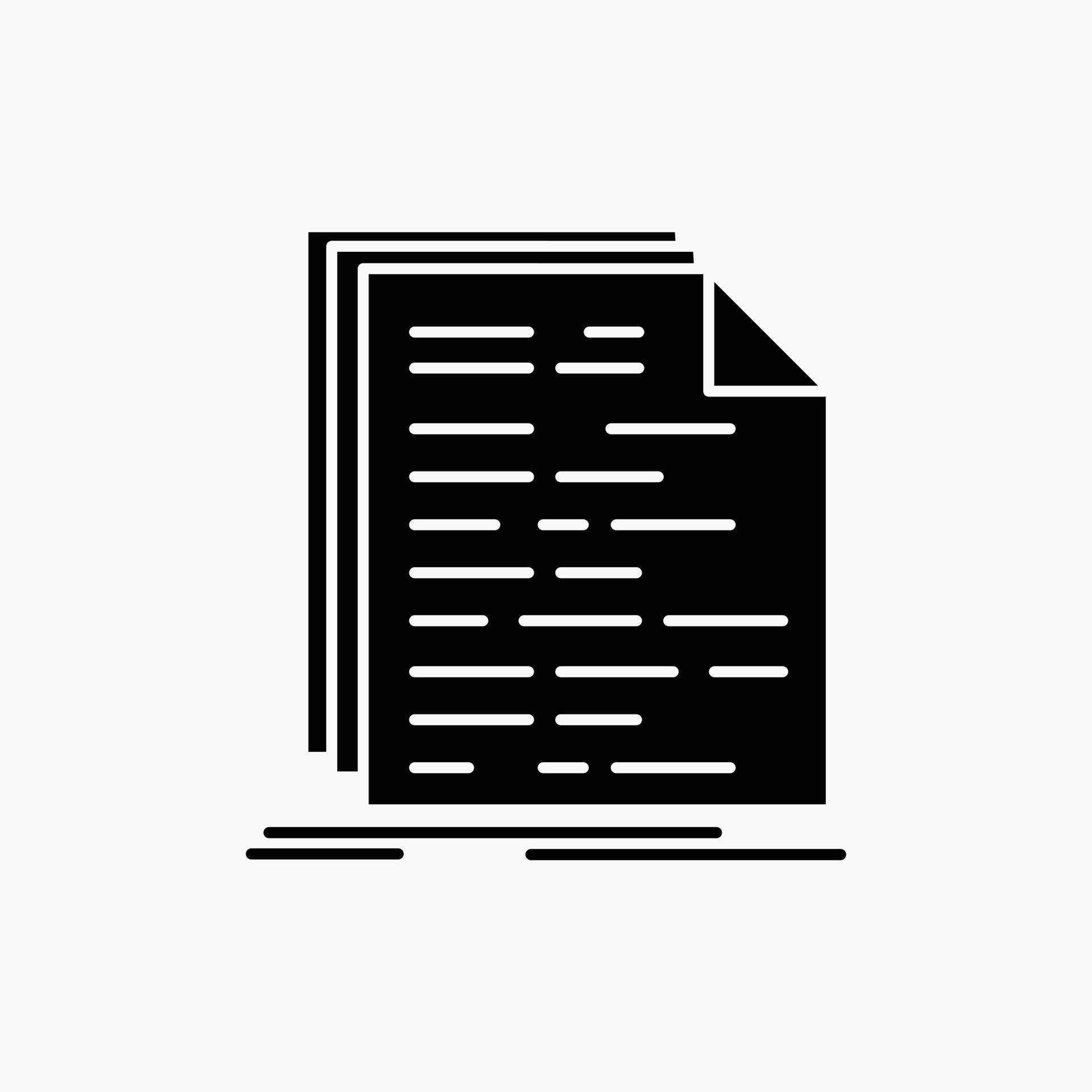 Code Coding Doc Programming Script Glyph Icon Vector Isolated Illustration 12948659 Vector