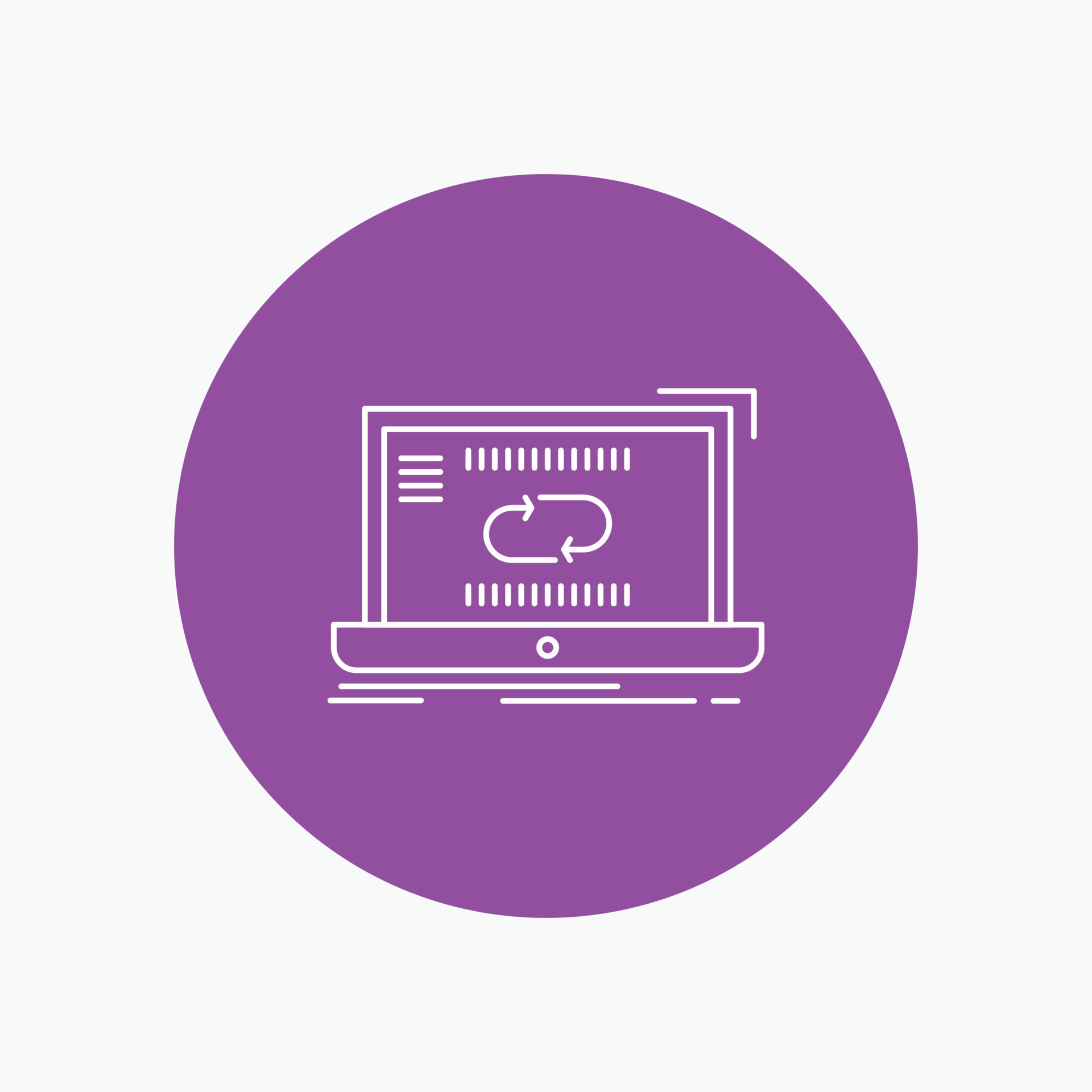 Communication Connection Link Sync Synchronization White Line Icon