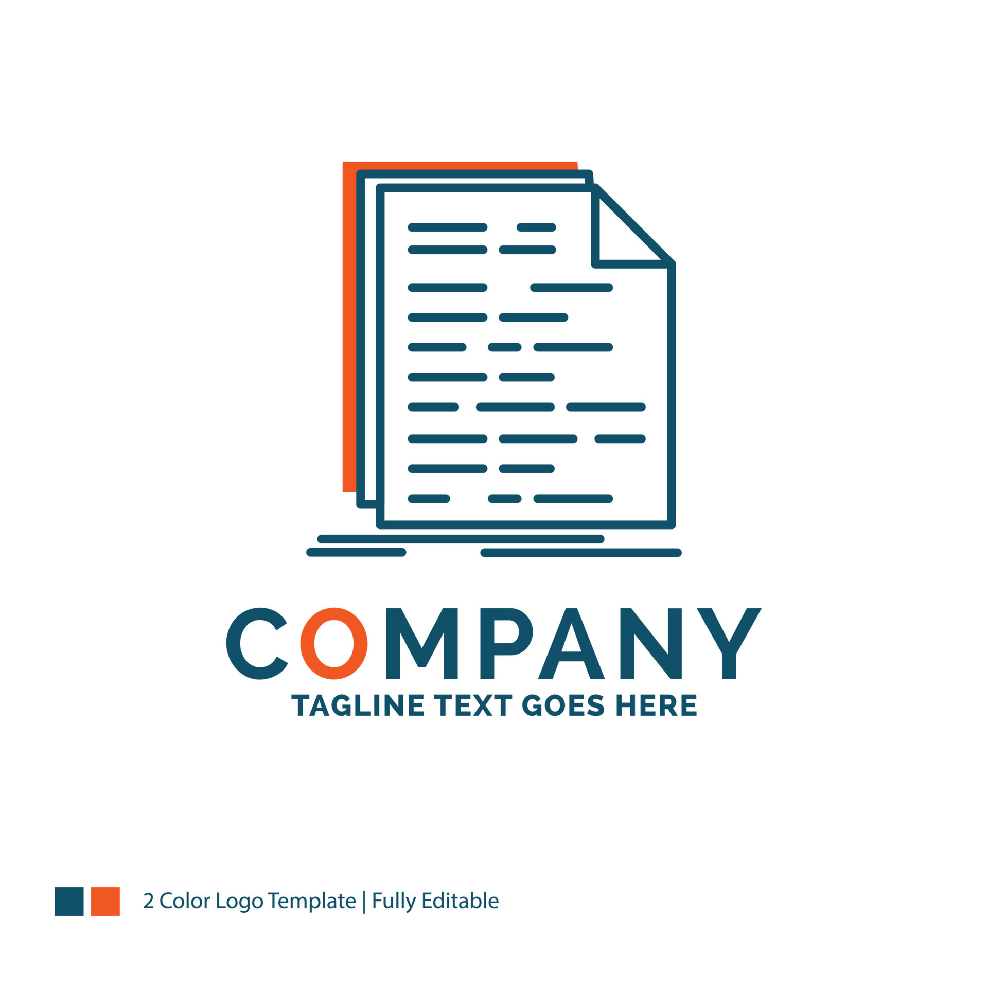 Code Coding Doc Programming Script Logo Design Blue And Orange Brand Name Design Place For
