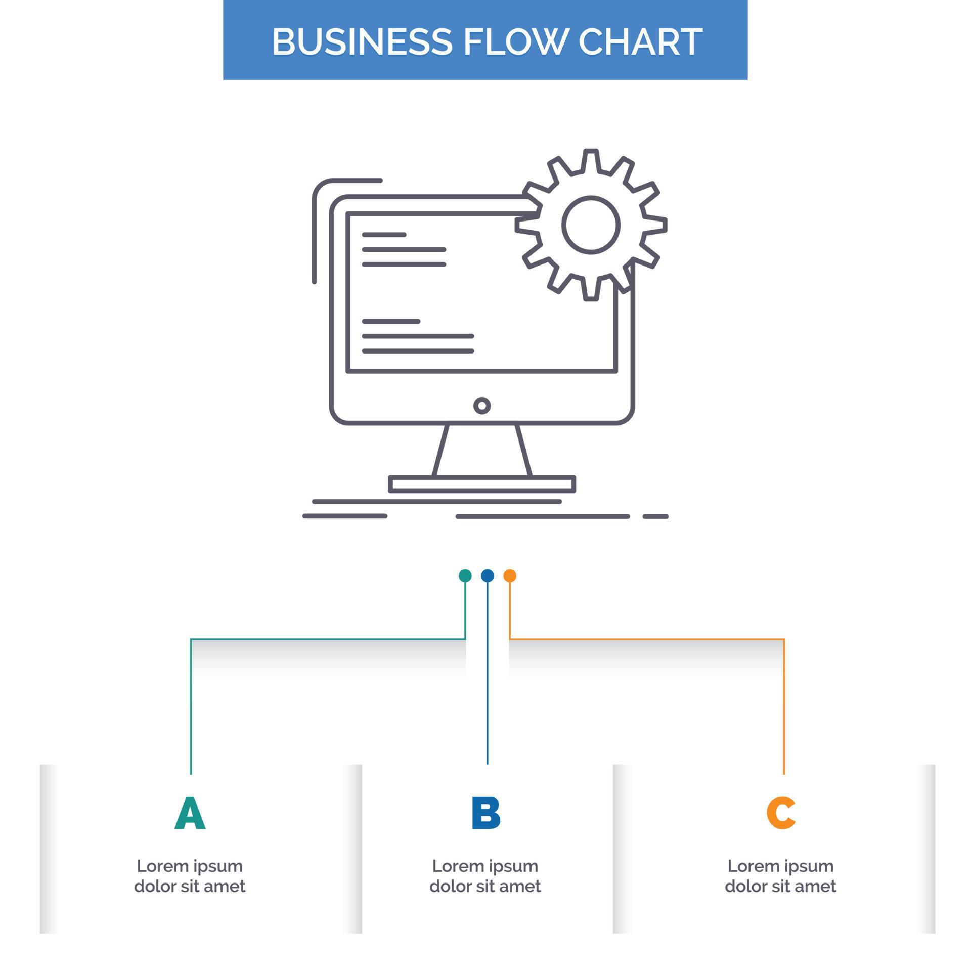 Internet Layout Page Site Static Business Flow Chart Design With 3