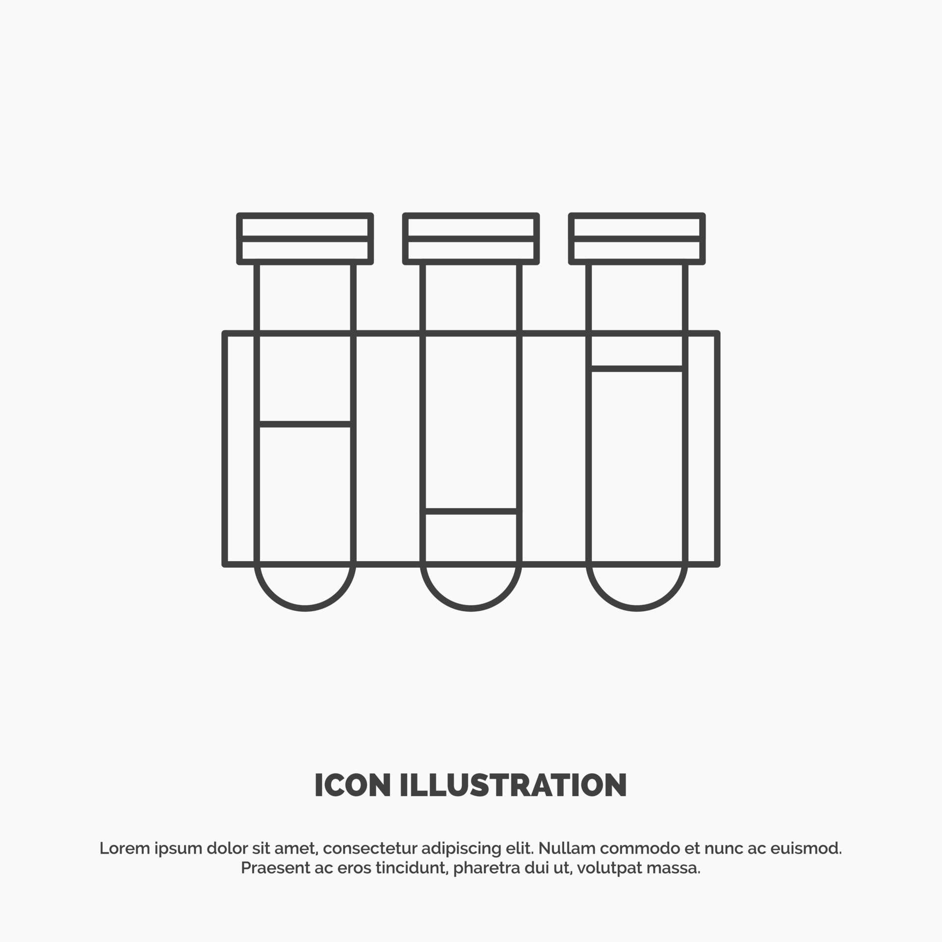 Test. Tube. Science. laboratory. blood Icon. Line vector gray symbol ...