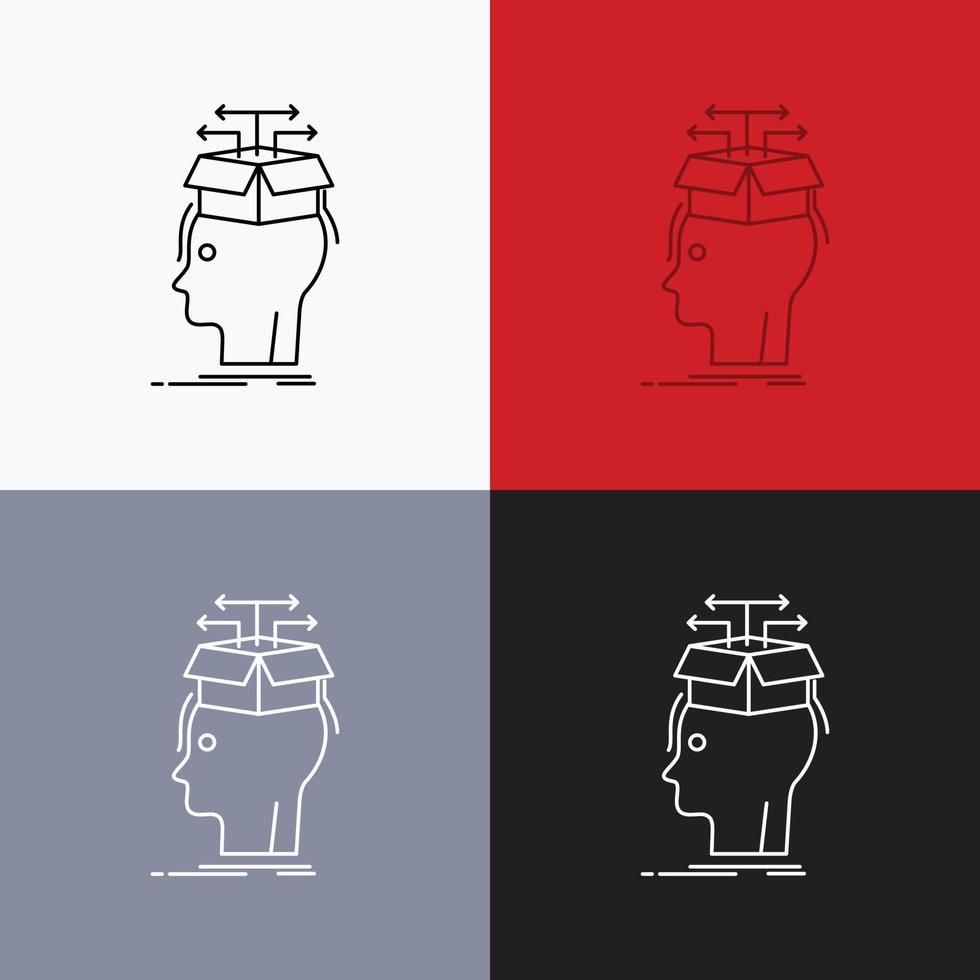 Data. extraction. head. knowledge. sharing Icon Over Various Background ...