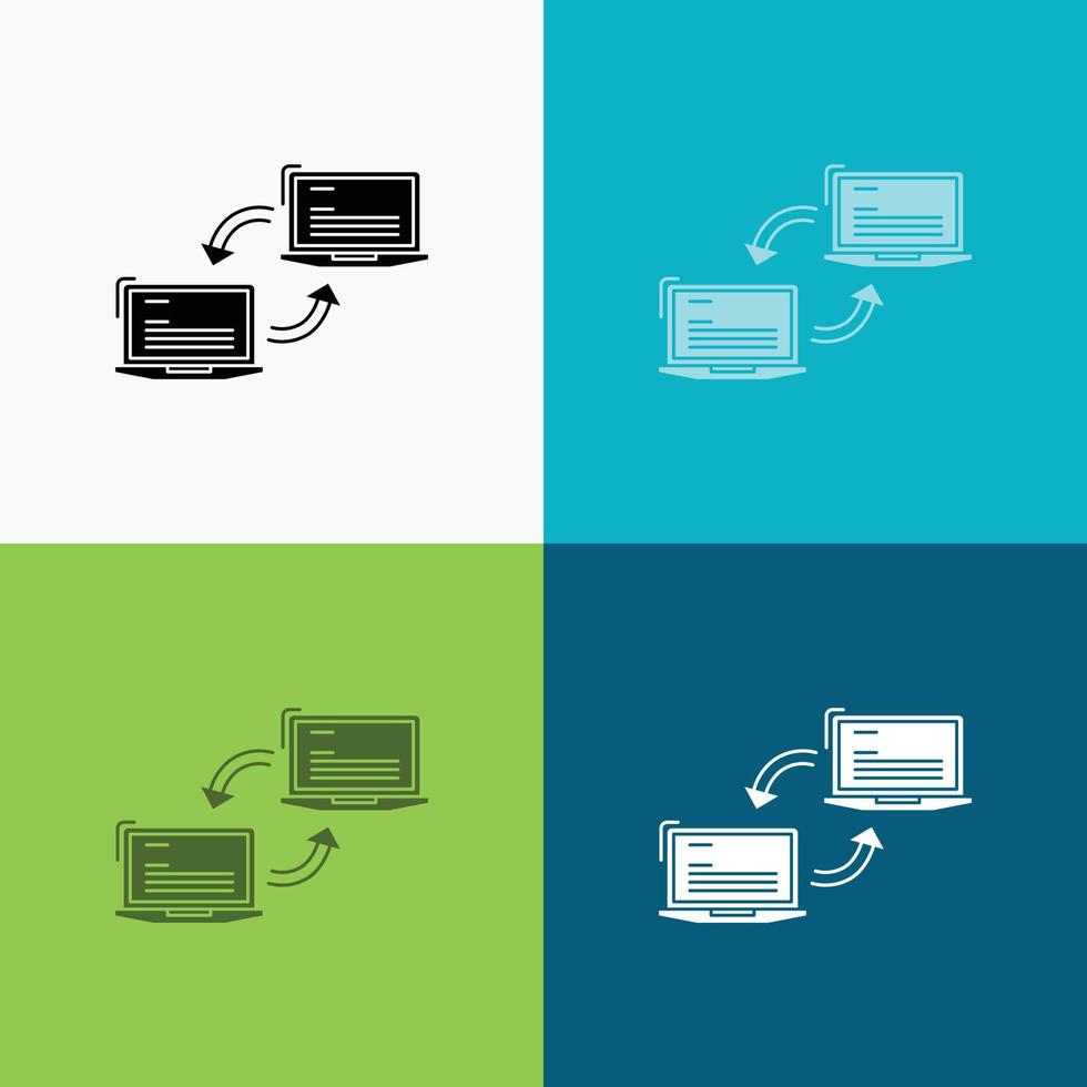 Computer Connection Link Network Sync Icon Over Various Background
