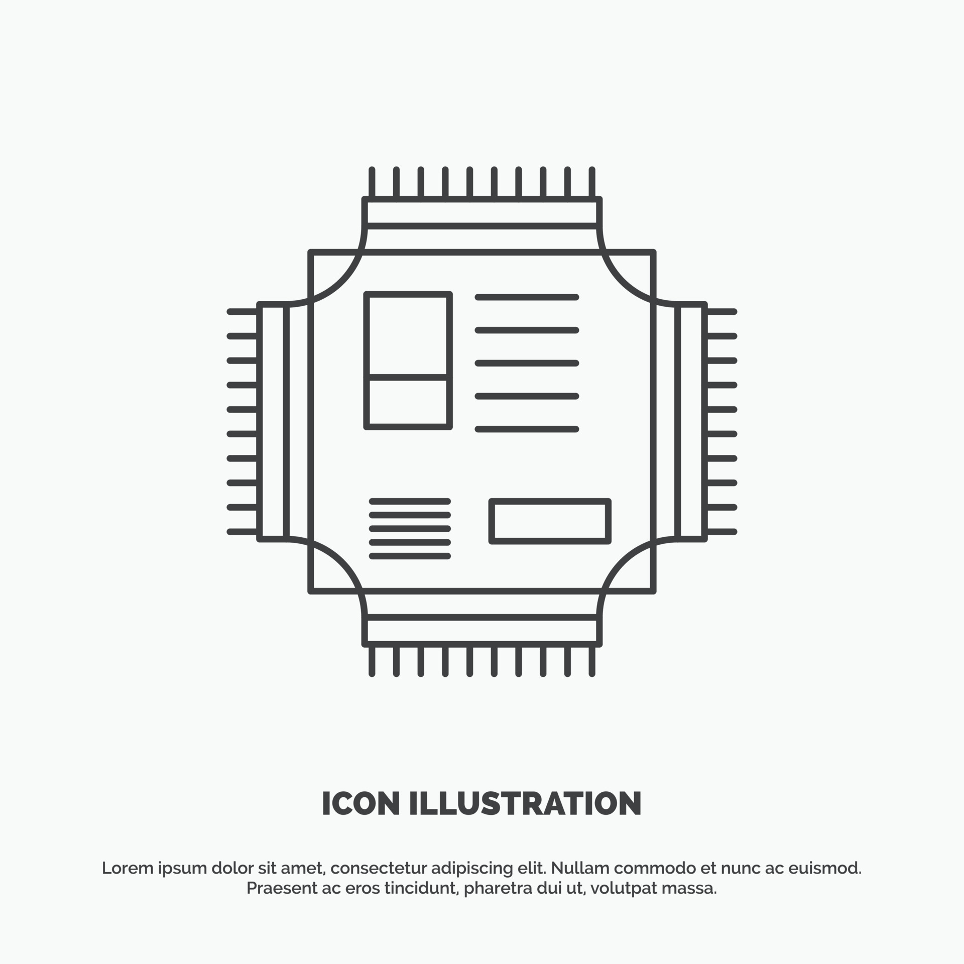 Chip. cpu. microchip. processor. technology Icon. Line vector gray ... Chip. cpu. microchip. processor. technology Icon. Line vector gray ...