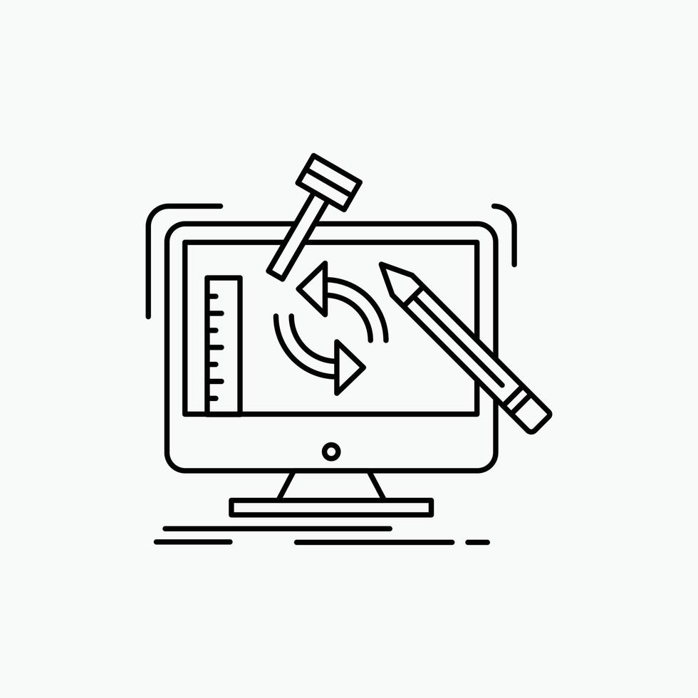 engineering. project. tools. workshop. processing Line Icon. Vector isolated illustration ...