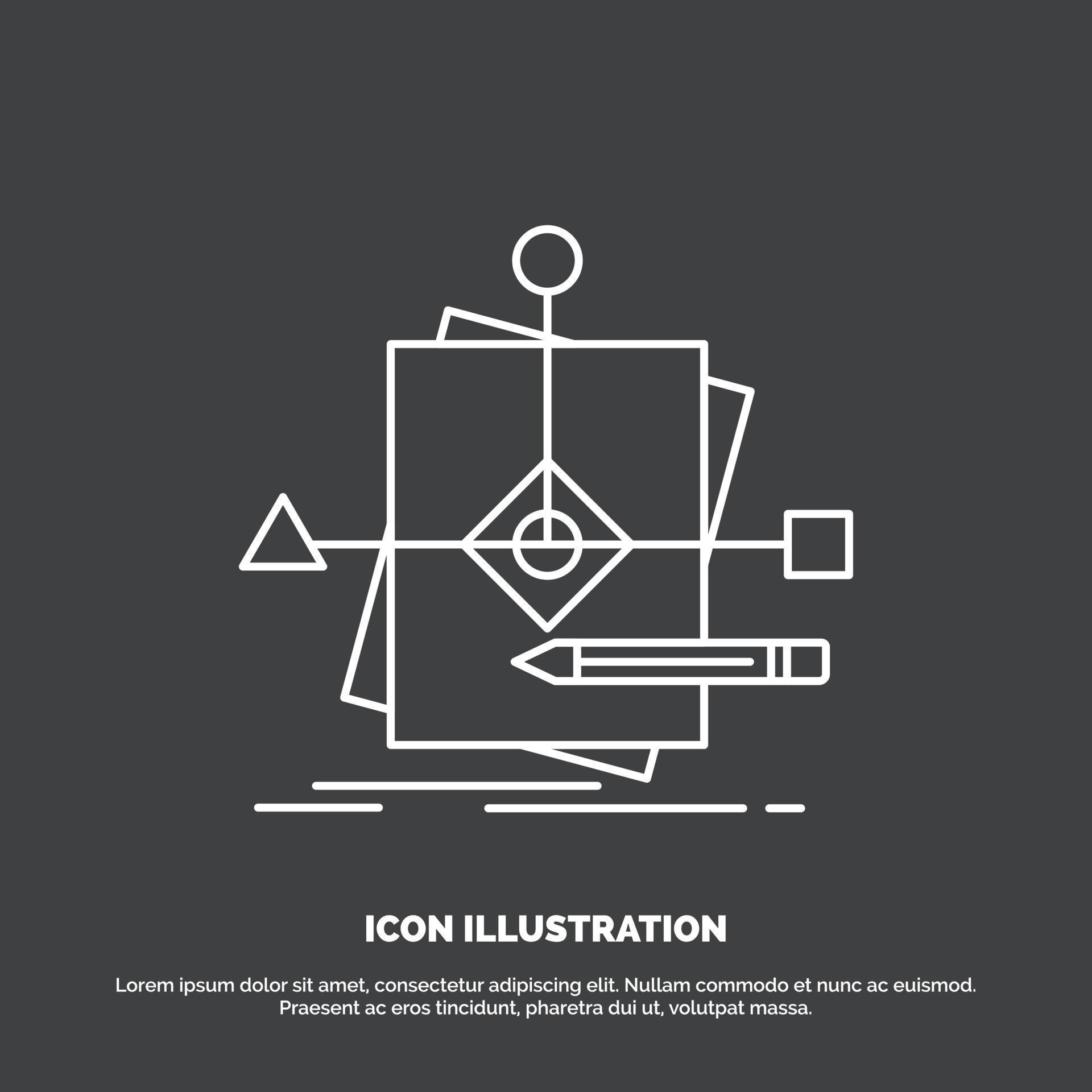 Algorithm Business Foretelling Pattern Plan Icon Line Vector