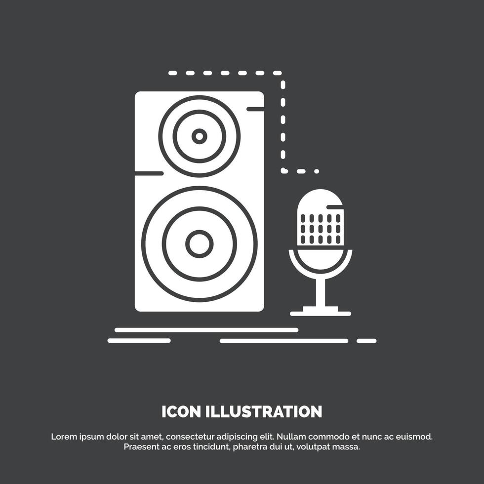 Live Mic Microphone Record Sound Icon Glyph Vector Symbol For Ui And Ux Website Or Mobile