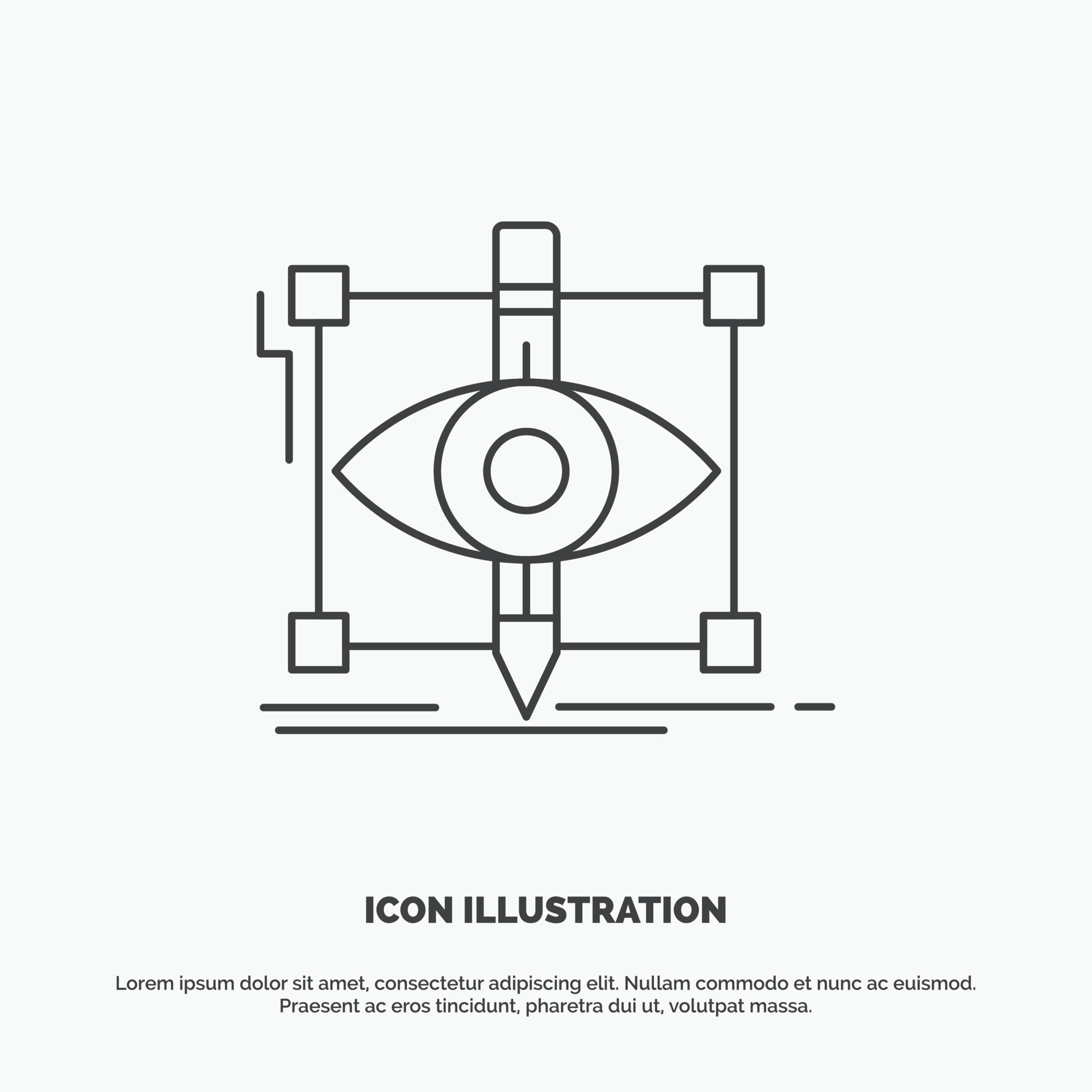 Design Draft Sketch Sketching Visual Icon Line Vector Gray Symbol For Ui And Ux Website Or