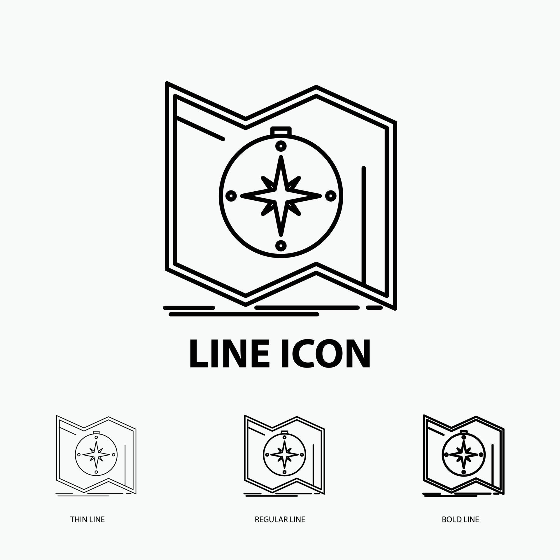 Direction Explore Map Navigate Navigation Icon In Thin Regular And