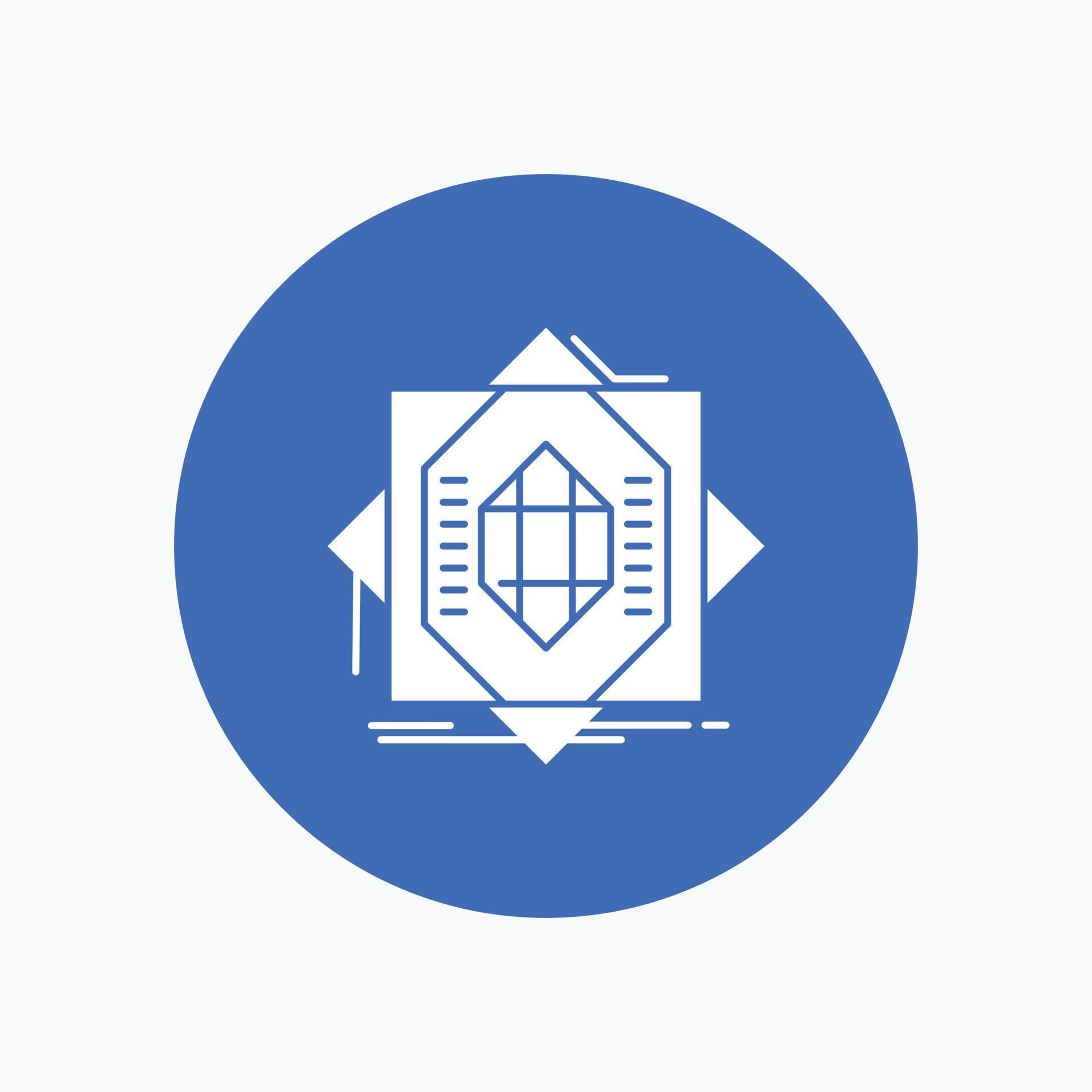 Abstract Core Fabrication Formation Forming White Glyph Icon In