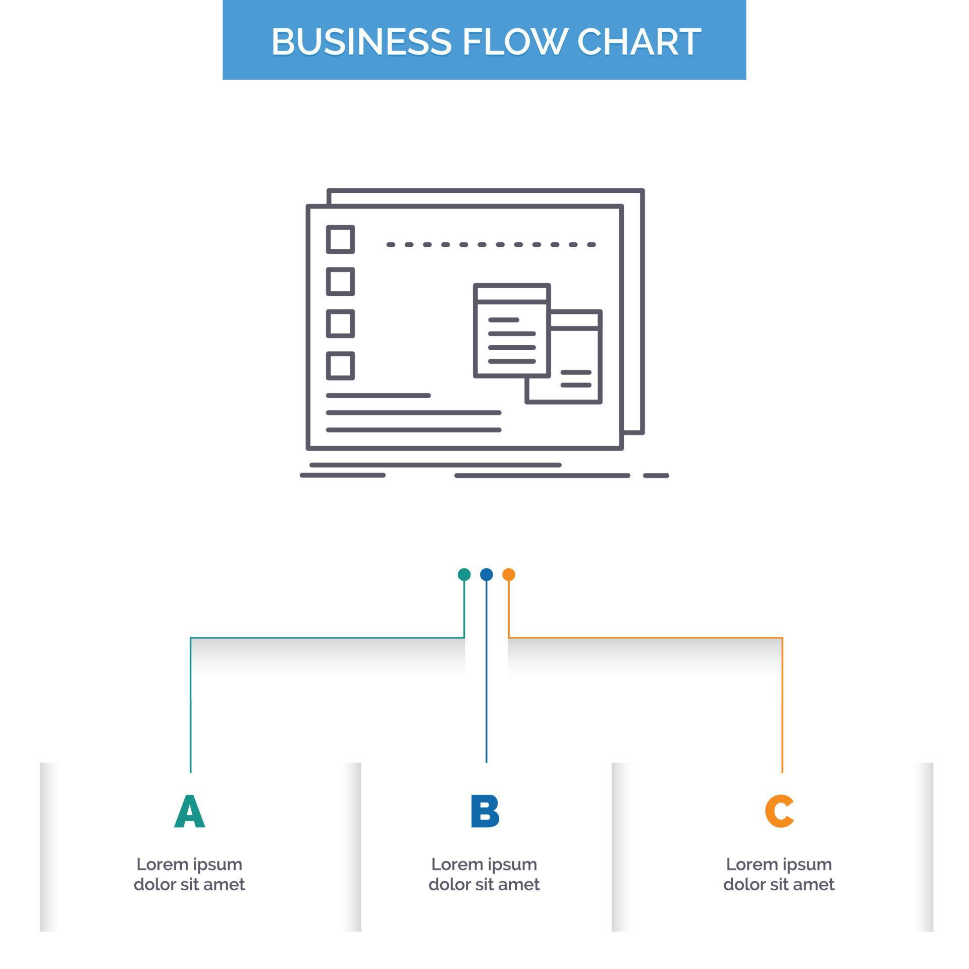 Window. Mac. operational. os. program Business Flow Chart Design with 3 Steps. Line Icon For ...