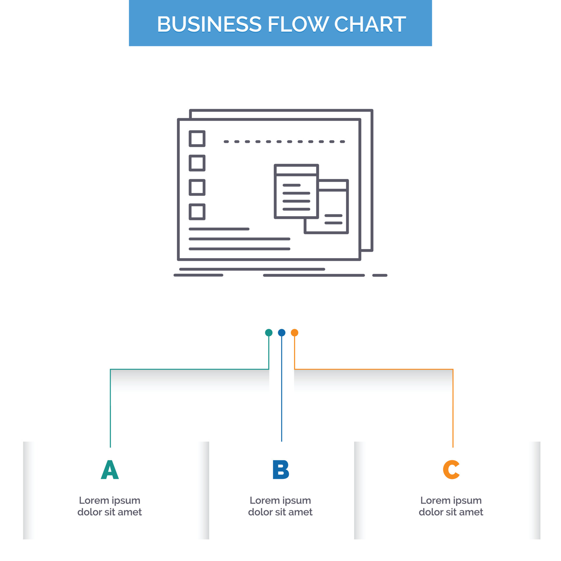 Window. Mac. operational. os. program Business Flow Chart Design with 3 Steps. Line Icon For ...