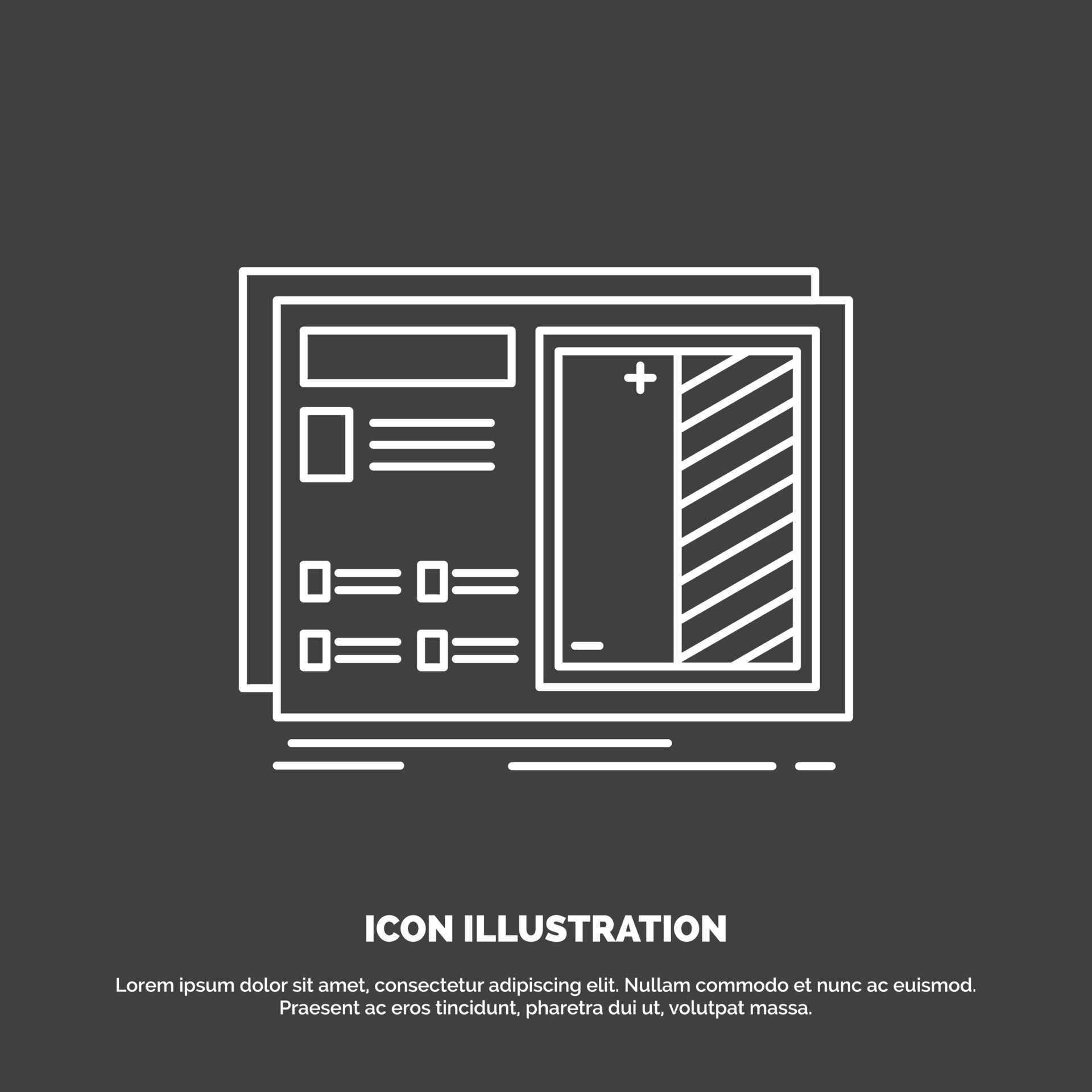 Blueprint Design Drawing Plan Prototype Icon Line Vector Symbol For Ui And Ux Website Or