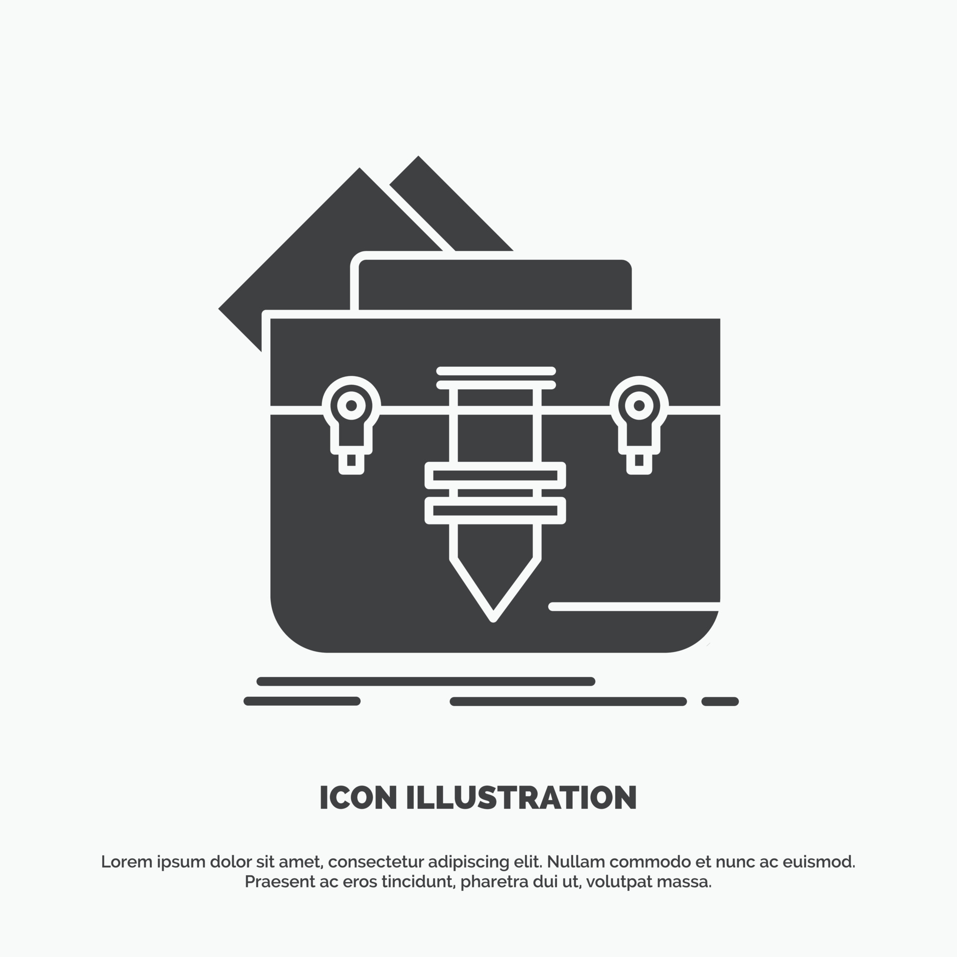 portfolio. Bag. file. folder. briefcase Icon. glyph vector gray symbol for UI and UX. website or ...