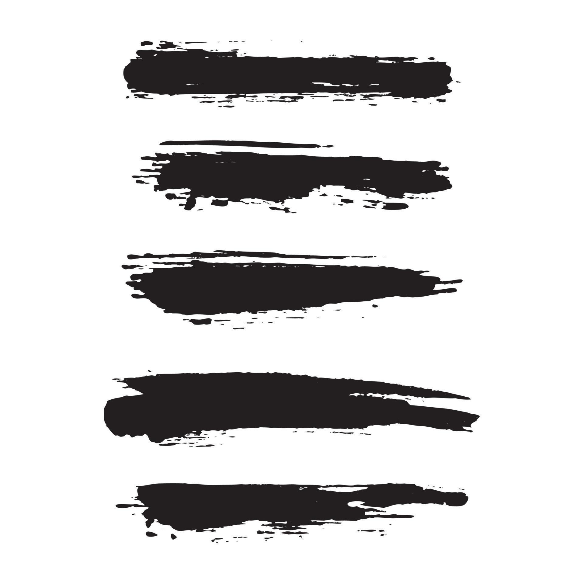 Hand drawn abstract black paint brush strokes collection 12953503 ...