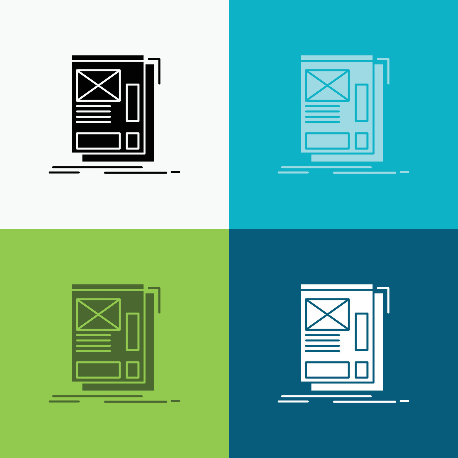 Wire Framing Web Layout Development Icon Over Various Background