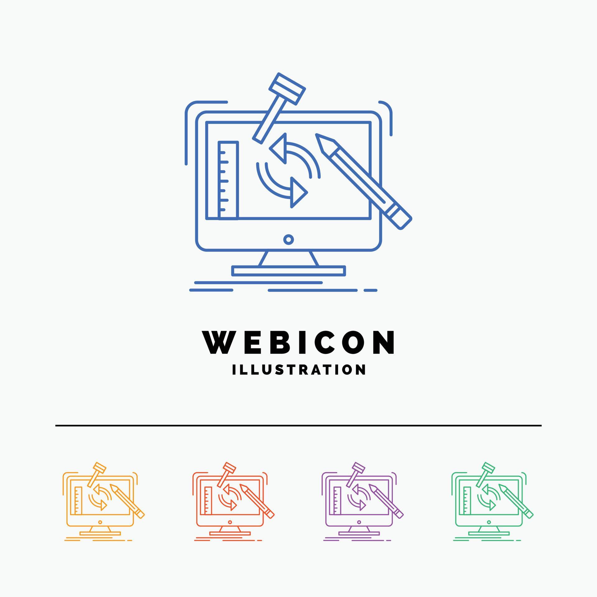 engineering. project. tools. workshop. processing 5 Color Line Web Icon Template isolated on ...