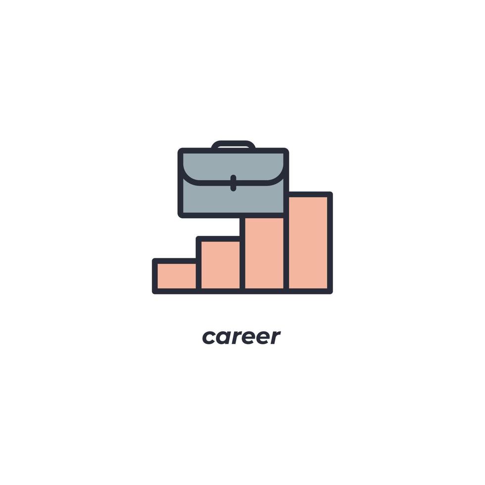 Vector sign career symbol is isolated on a white background. icon color editable. 12954209 ...