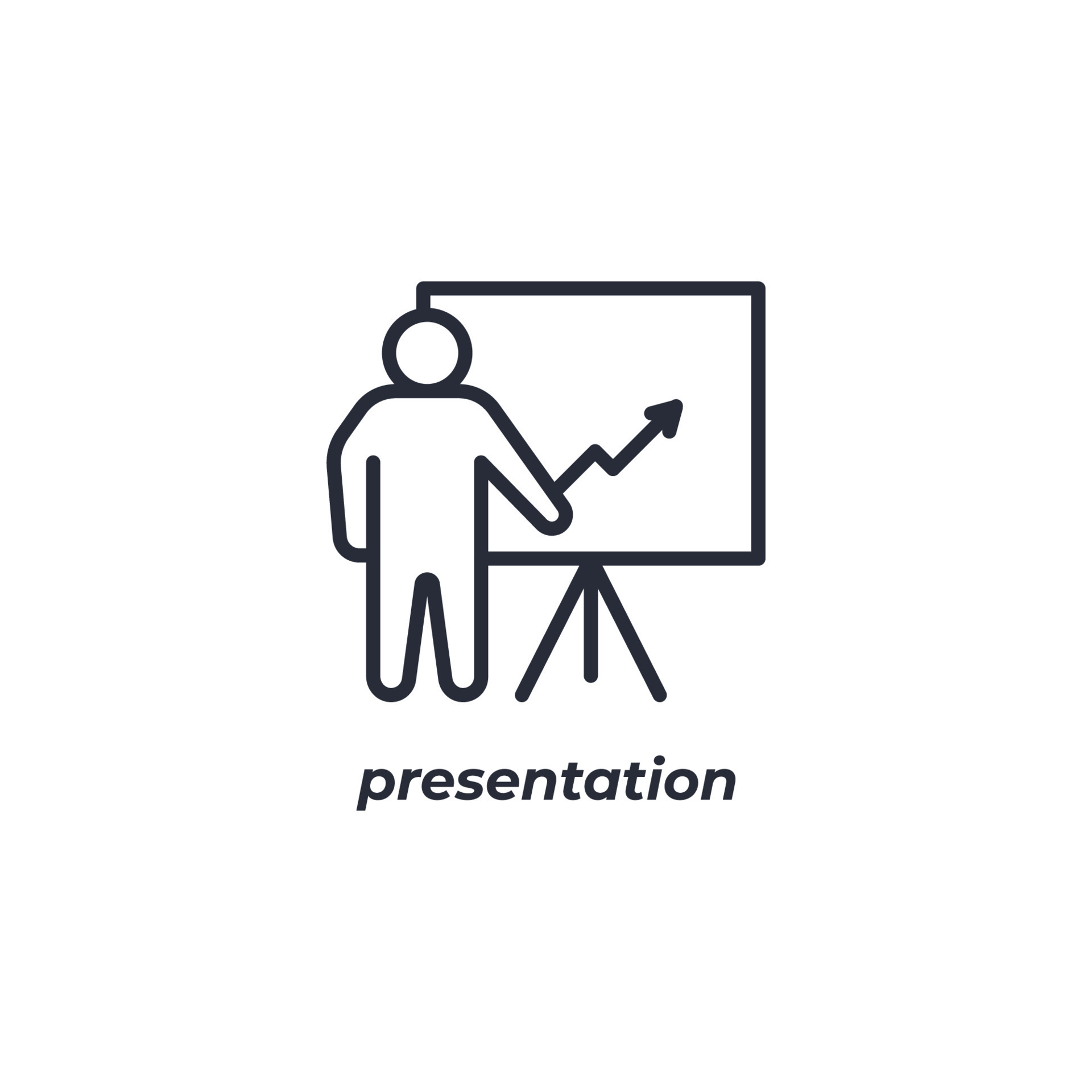 Vector Sign Presentation Symbol Is Isolated On A White Background Icon Color Editable 12954338