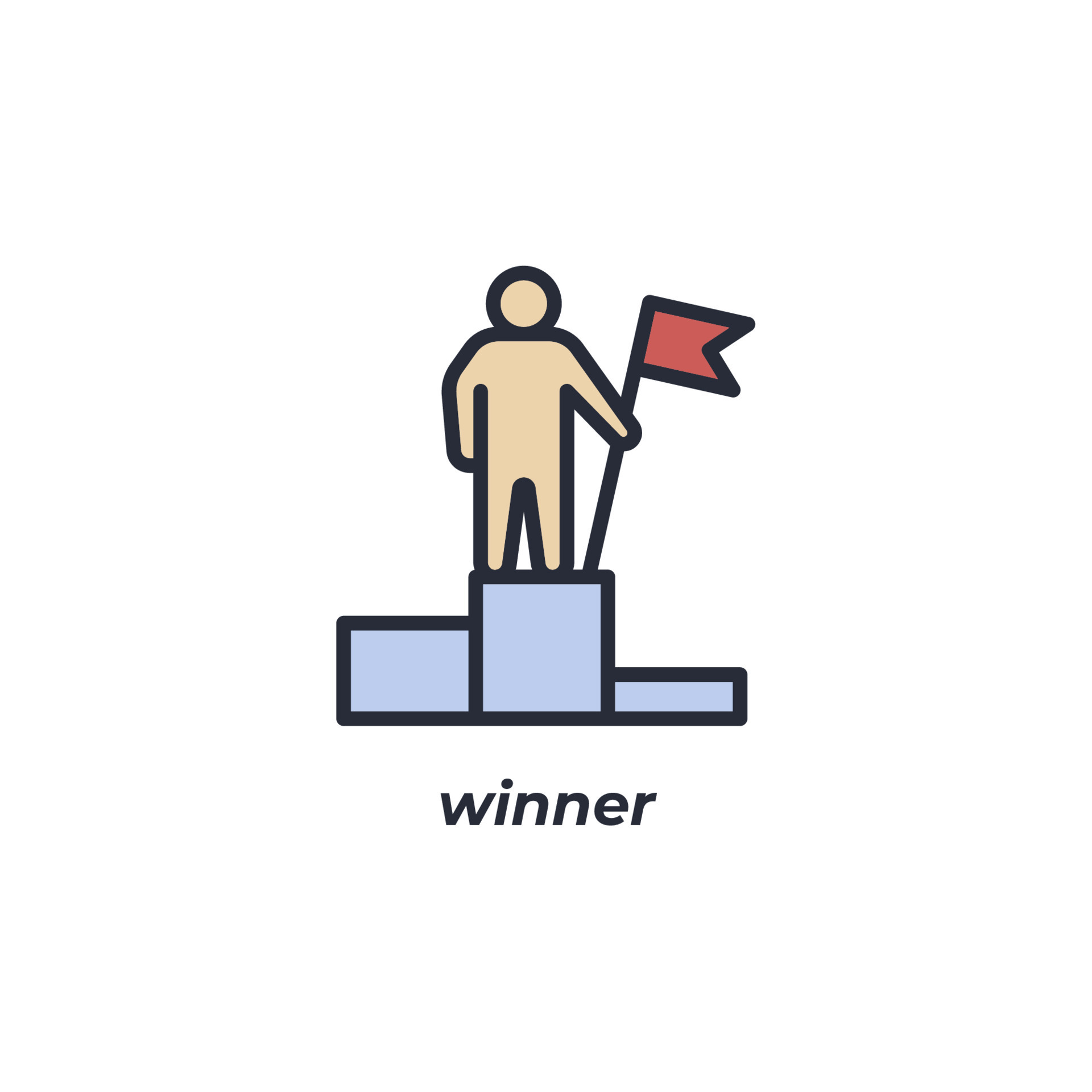 Vector Sign Winner Symbol Is Isolated On A White Background Icon Color Editable 12954369