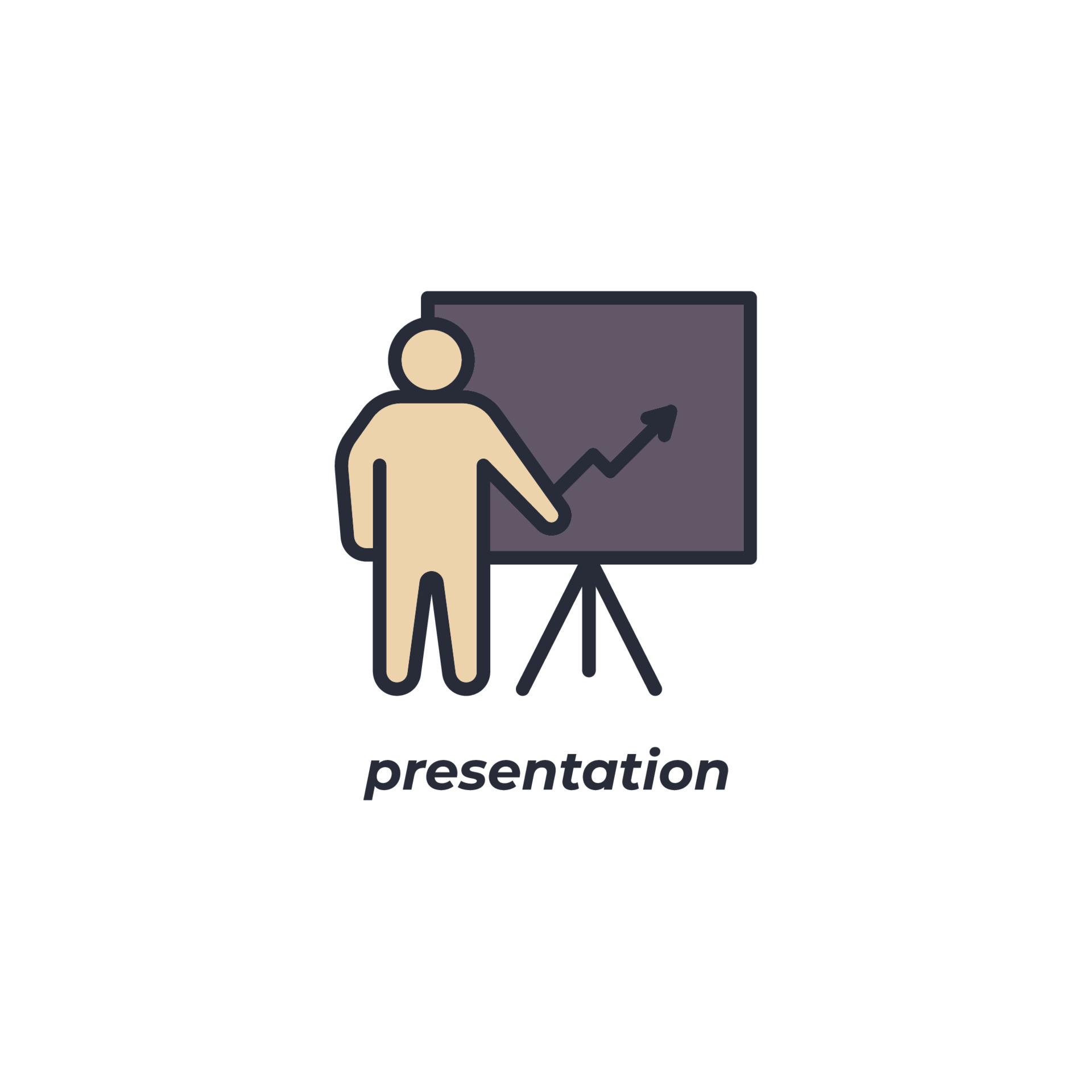 Vector Sign Presentation Symbol Is Isolated On A White Background Icon Color Editable 12954373