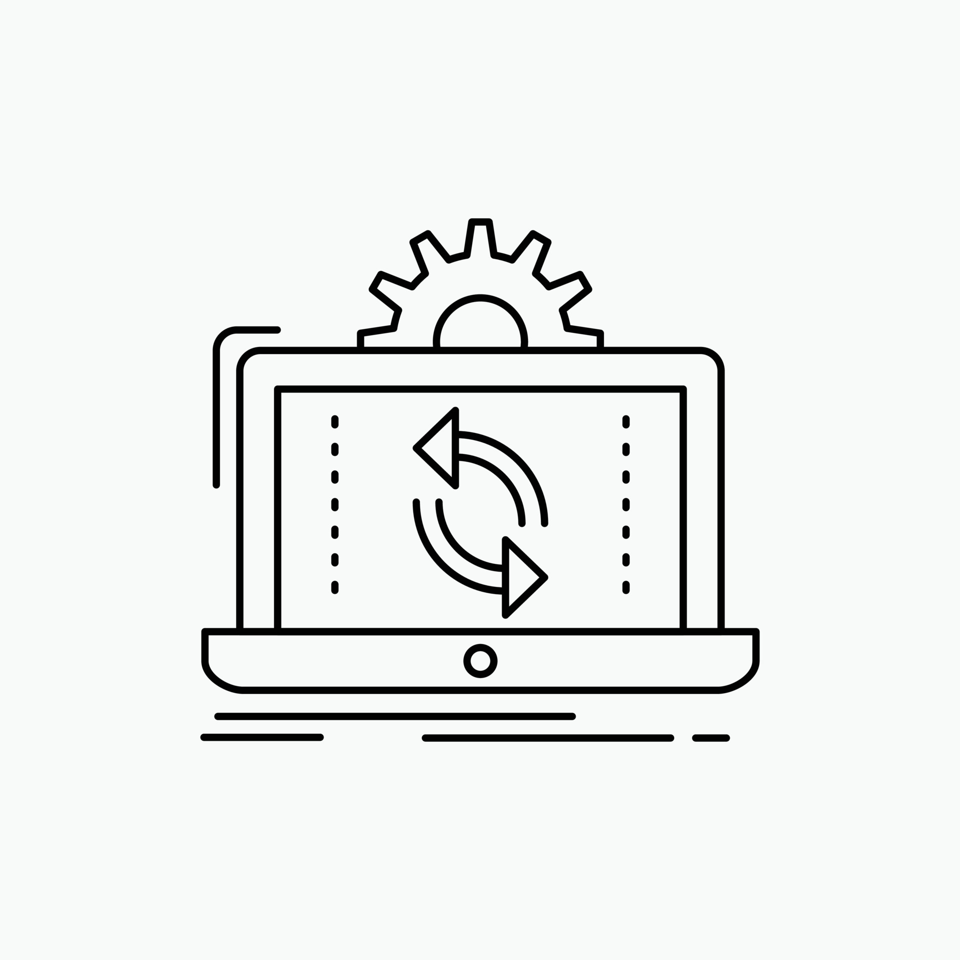 data. processing. Analysis. reporting. sync Line Icon. Vector isolated illustration 12954432 ...