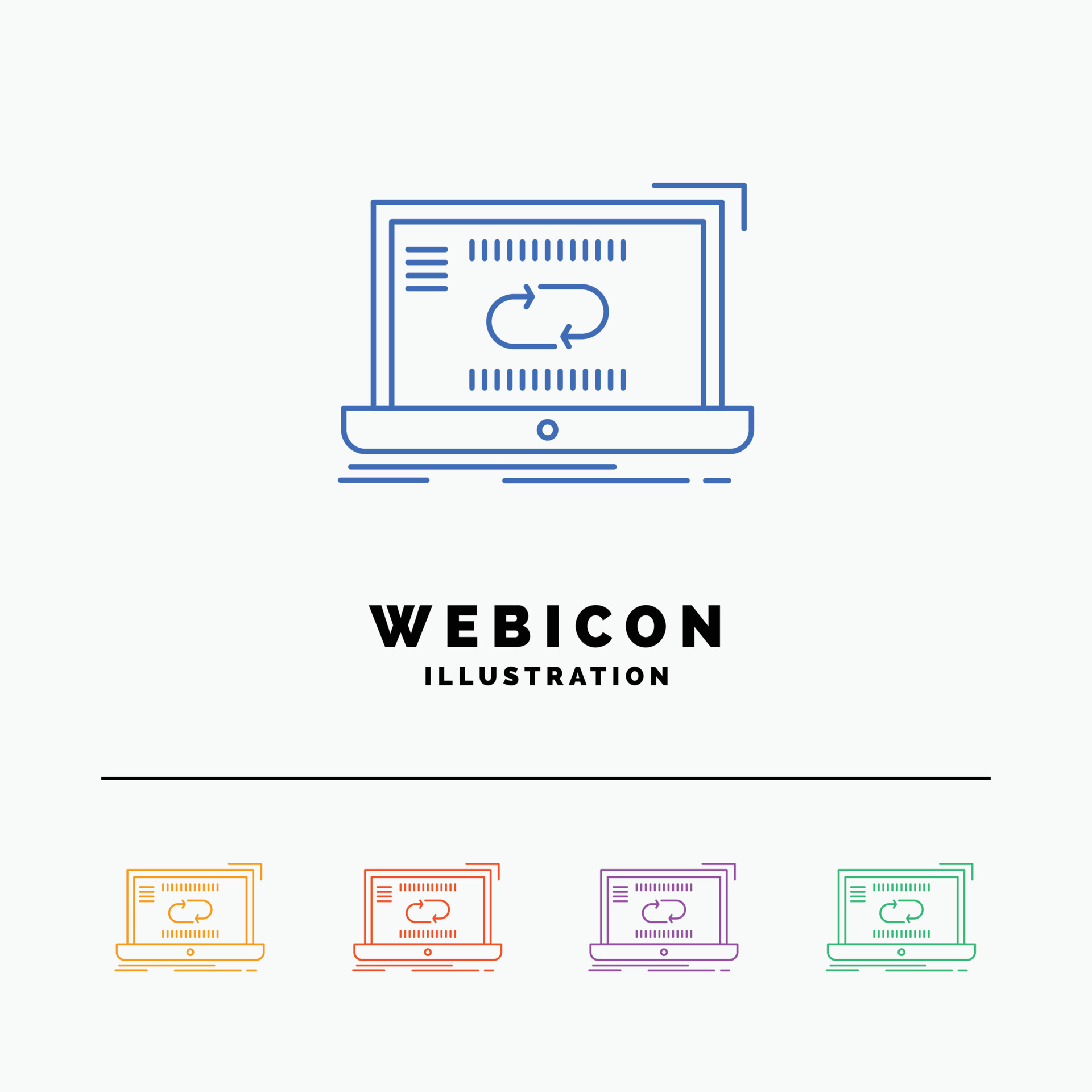 Communication Connection Link Sync Synchronization 5 Color Line Web Icon Template Isolated