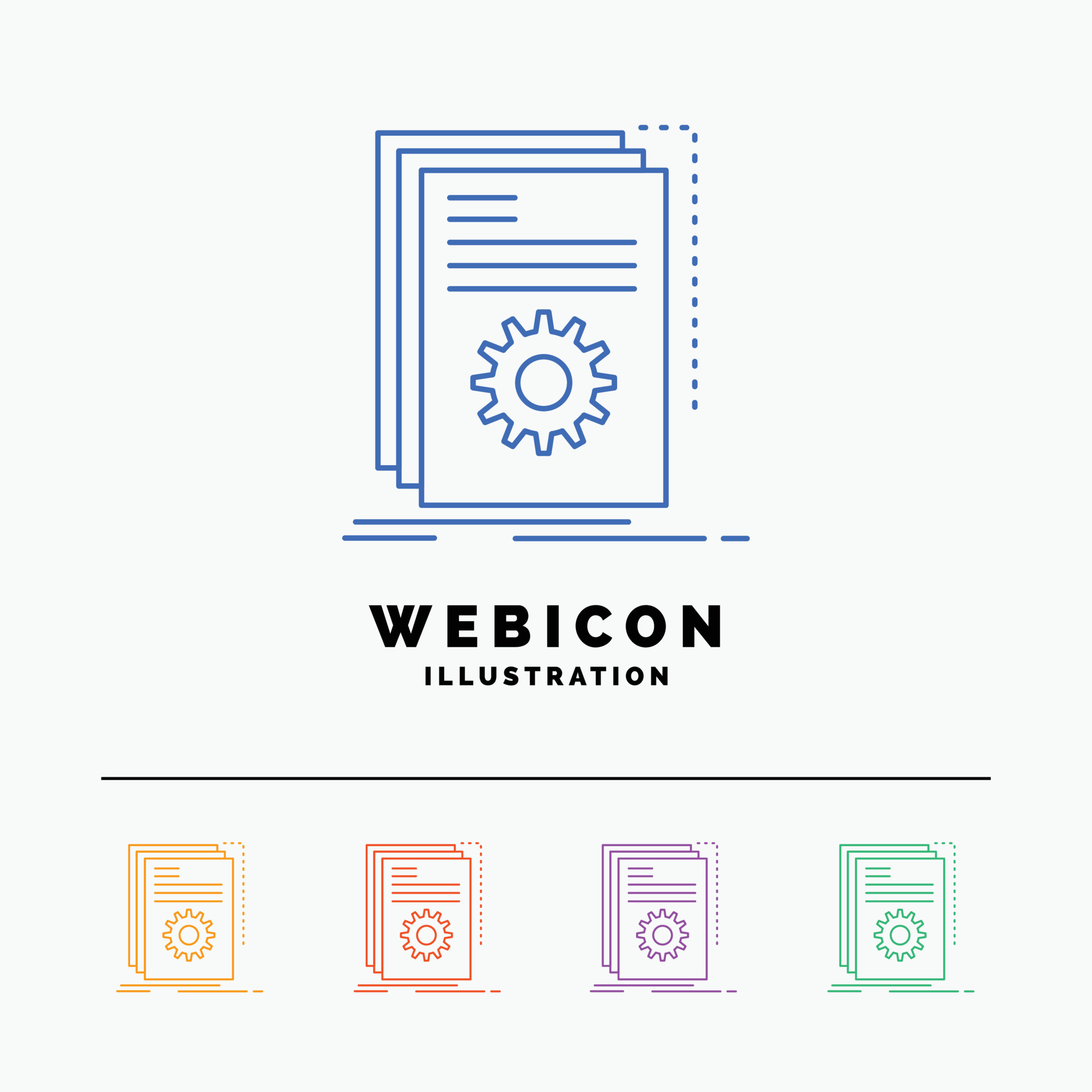App Build Developer Program Script 5 Color Line Web Icon Template Isolated On White Vector