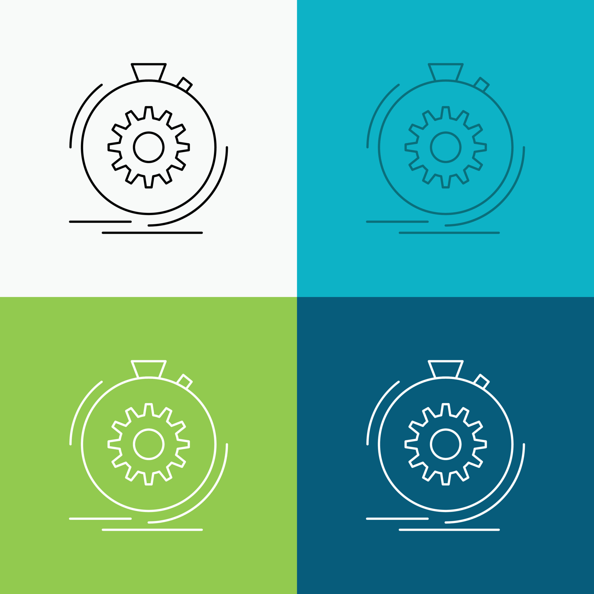 Action Fast Performance Process Speed Icon Over Various Background Line Style Design
