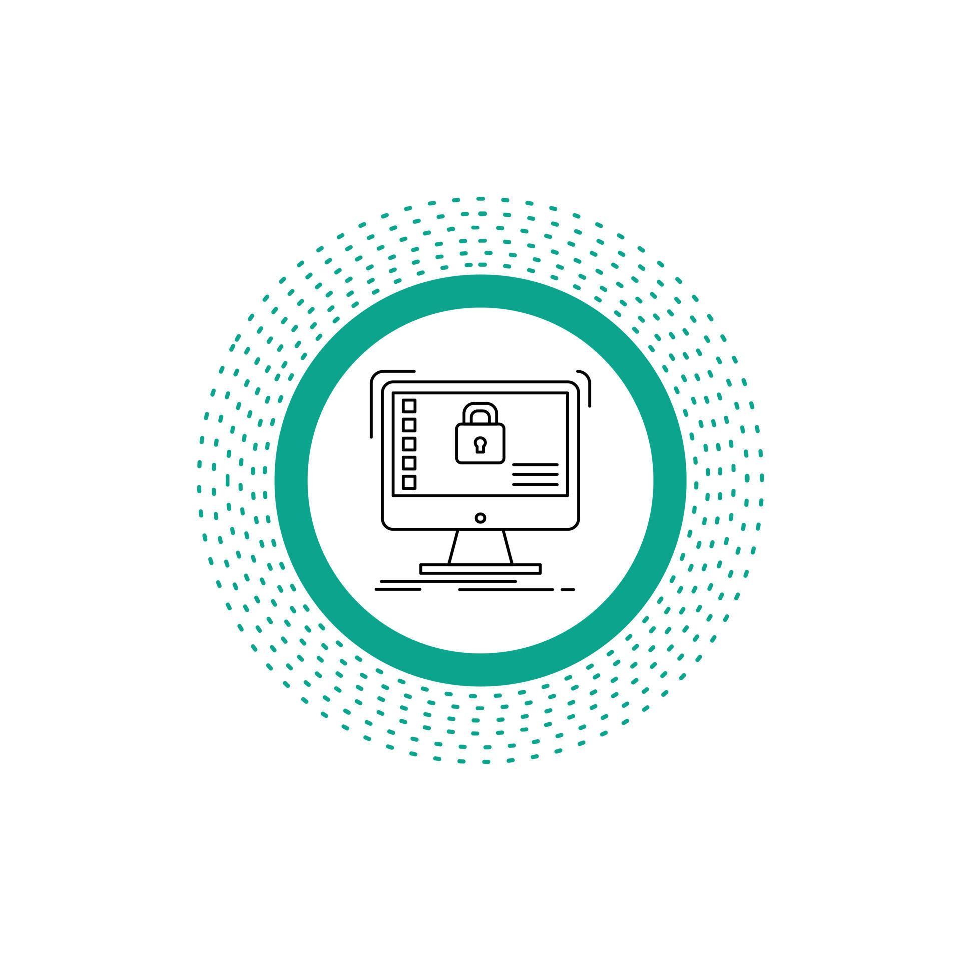 Secure Protection Safe System Data Line Icon Vector Isolated
