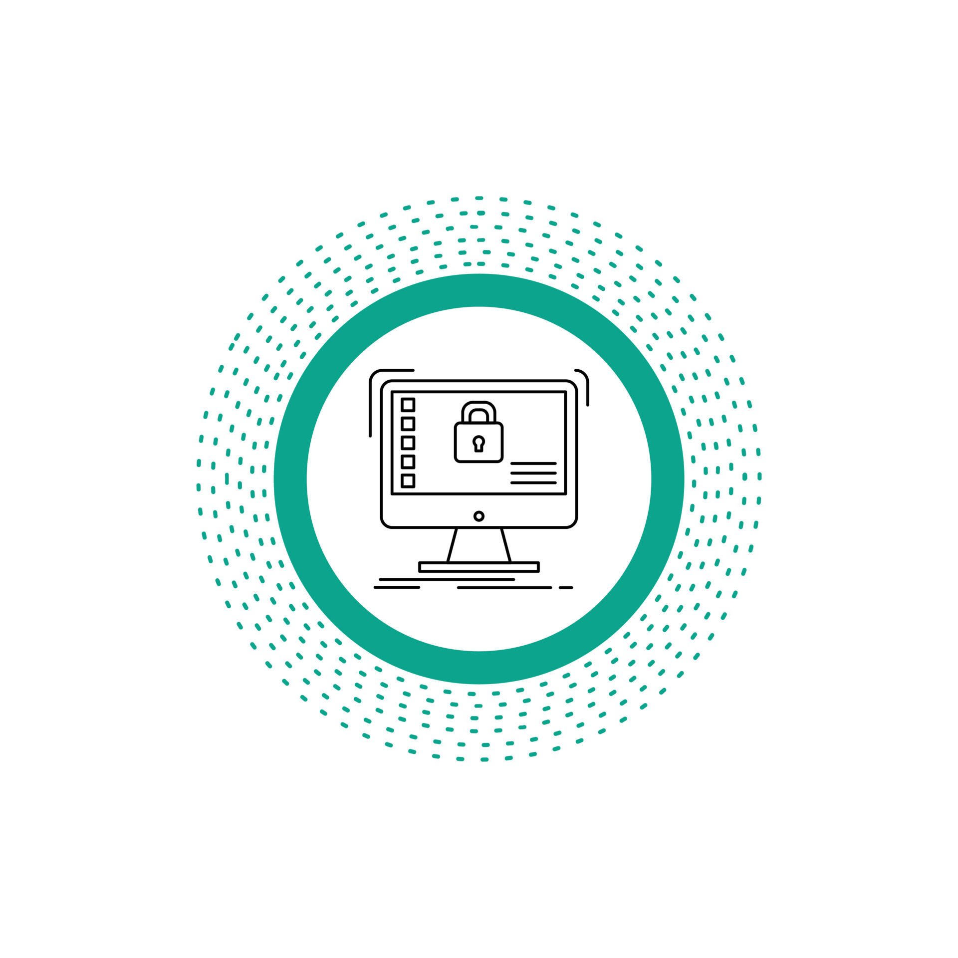 Secure Protection Safe System Data Line Icon Vector Isolated Illustration 12955766 Vector