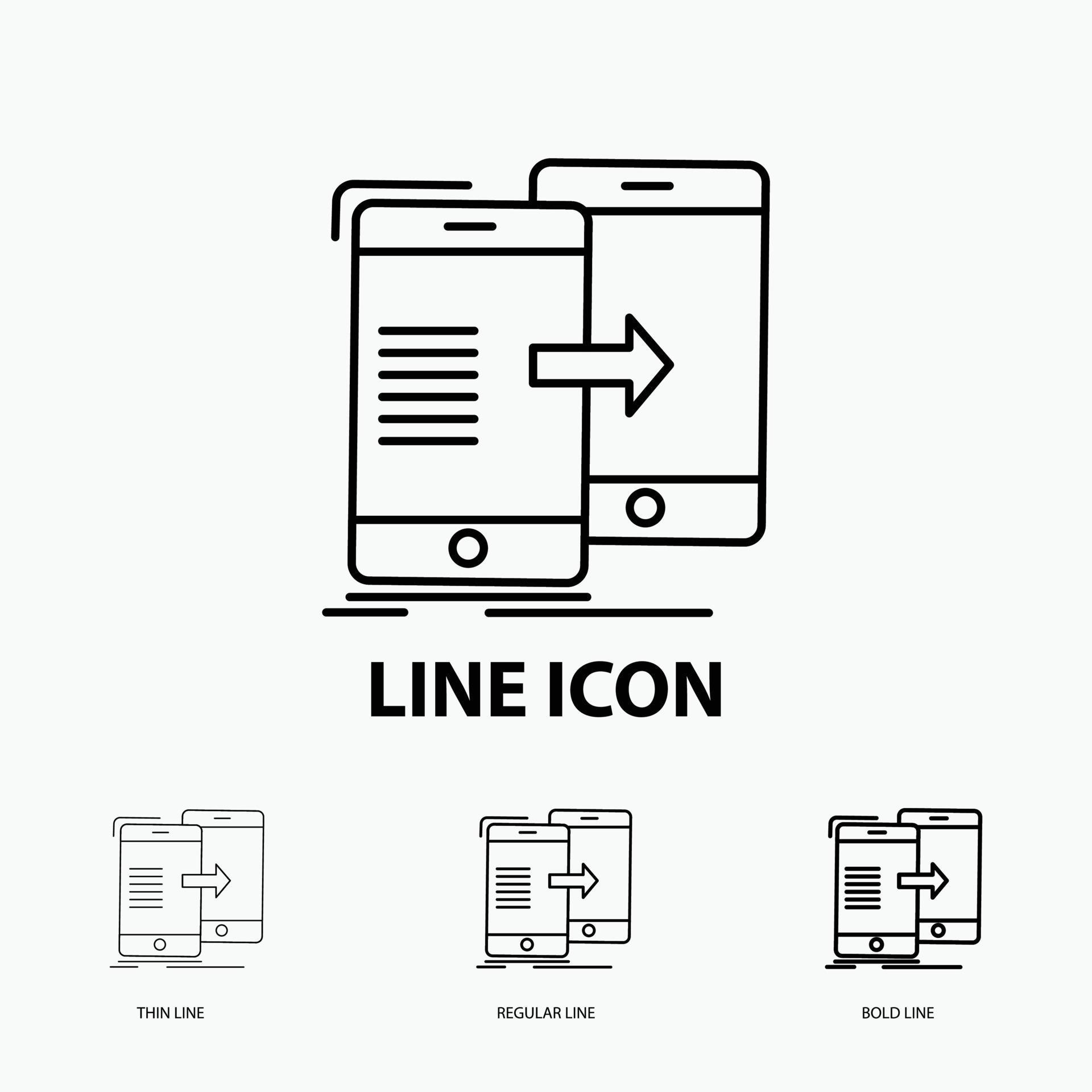 Data Sharing Sync Synchronization Syncing Icon In Thin Regular And Bold Line Style Vector