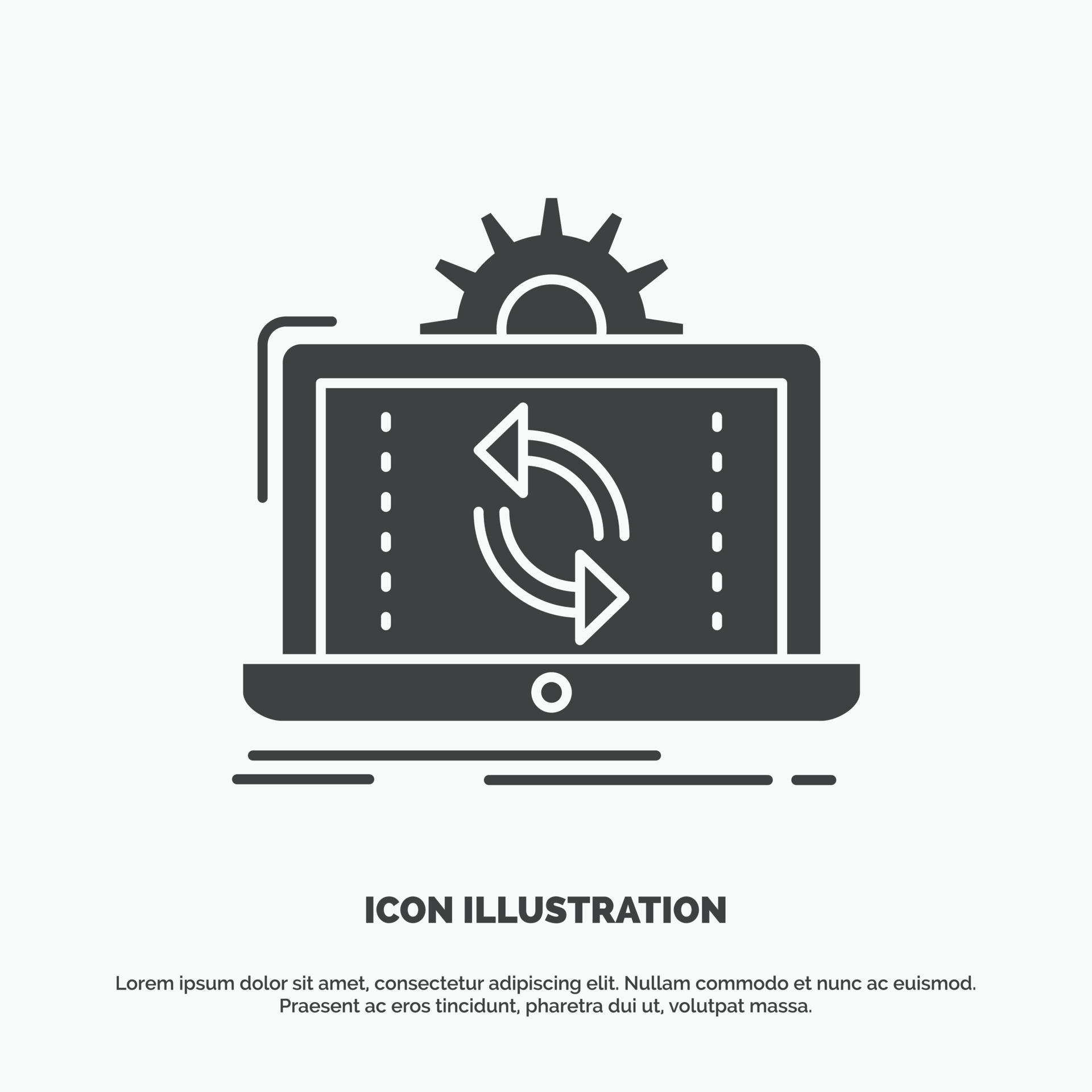 data. processing. Analysis. reporting. sync Icon. glyph vector gray symbol for UI and UX ...