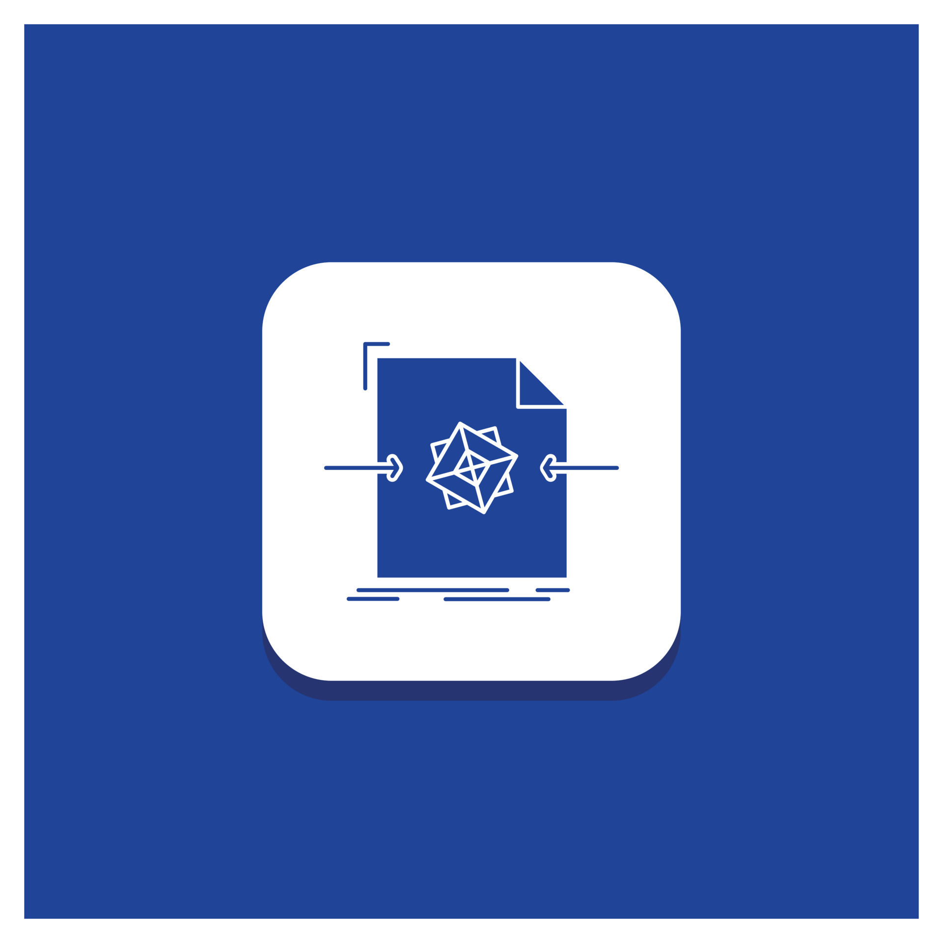 Blue Round Button for 3d. document. file. object. processing Glyph icon 12955975 Vector Art at ...