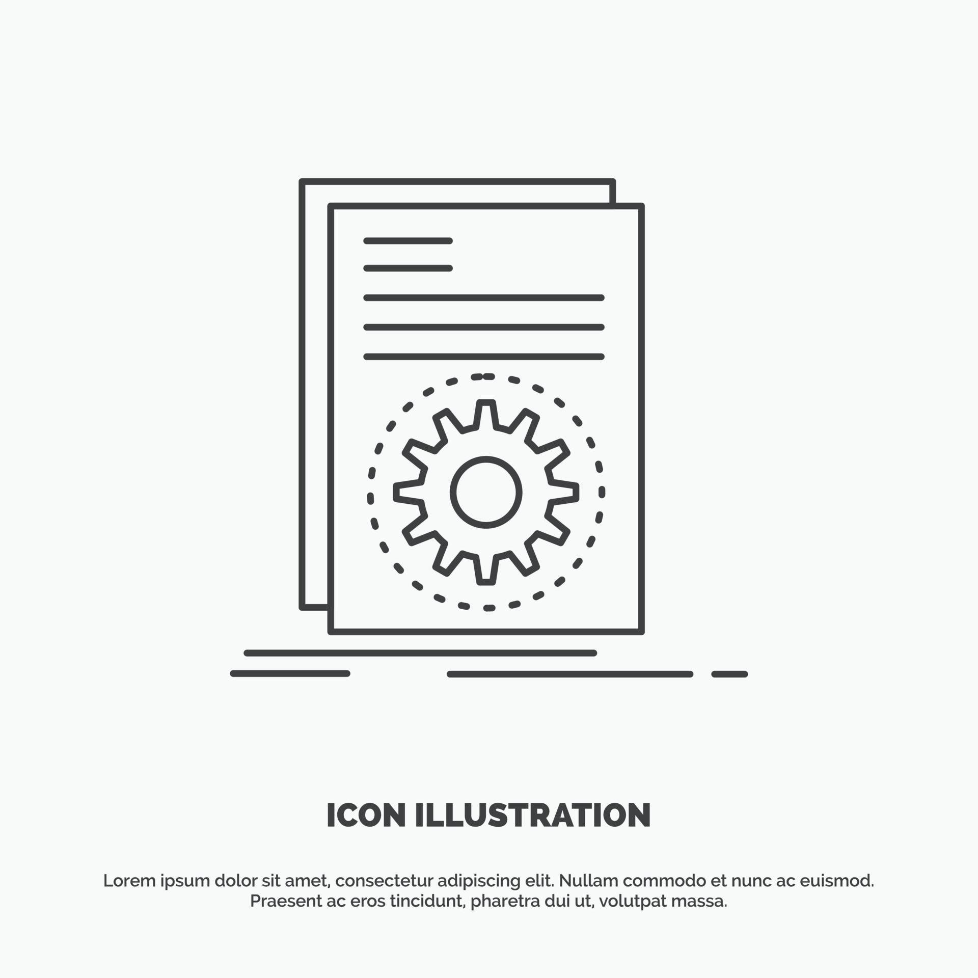 Code Executable File Running Script Icon Line Vector Gray Symbol For Ui And Ux Website Or 