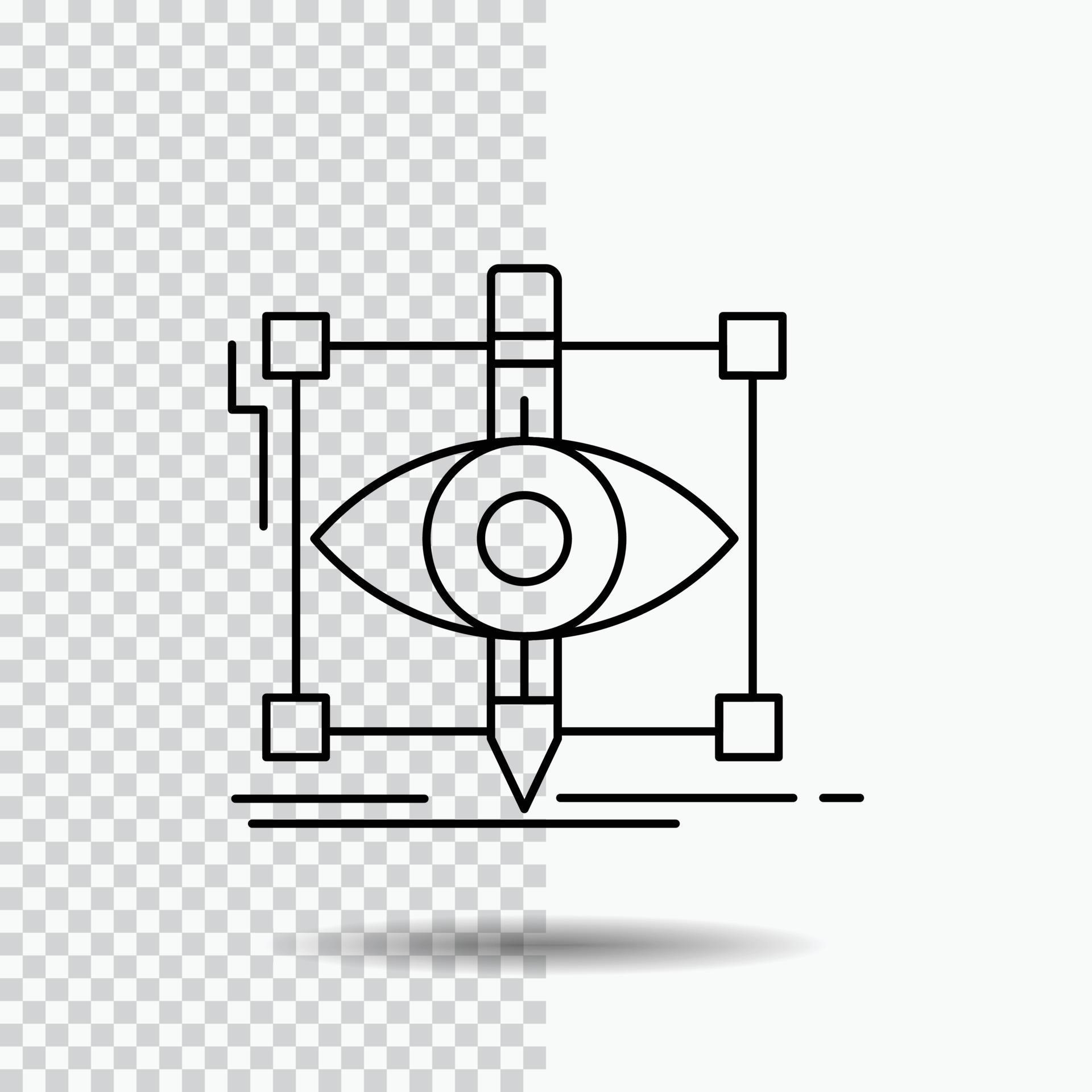 design. draft. sketch. sketching. visual Line Icon on Transparent Background. Black Icon Vector ...
