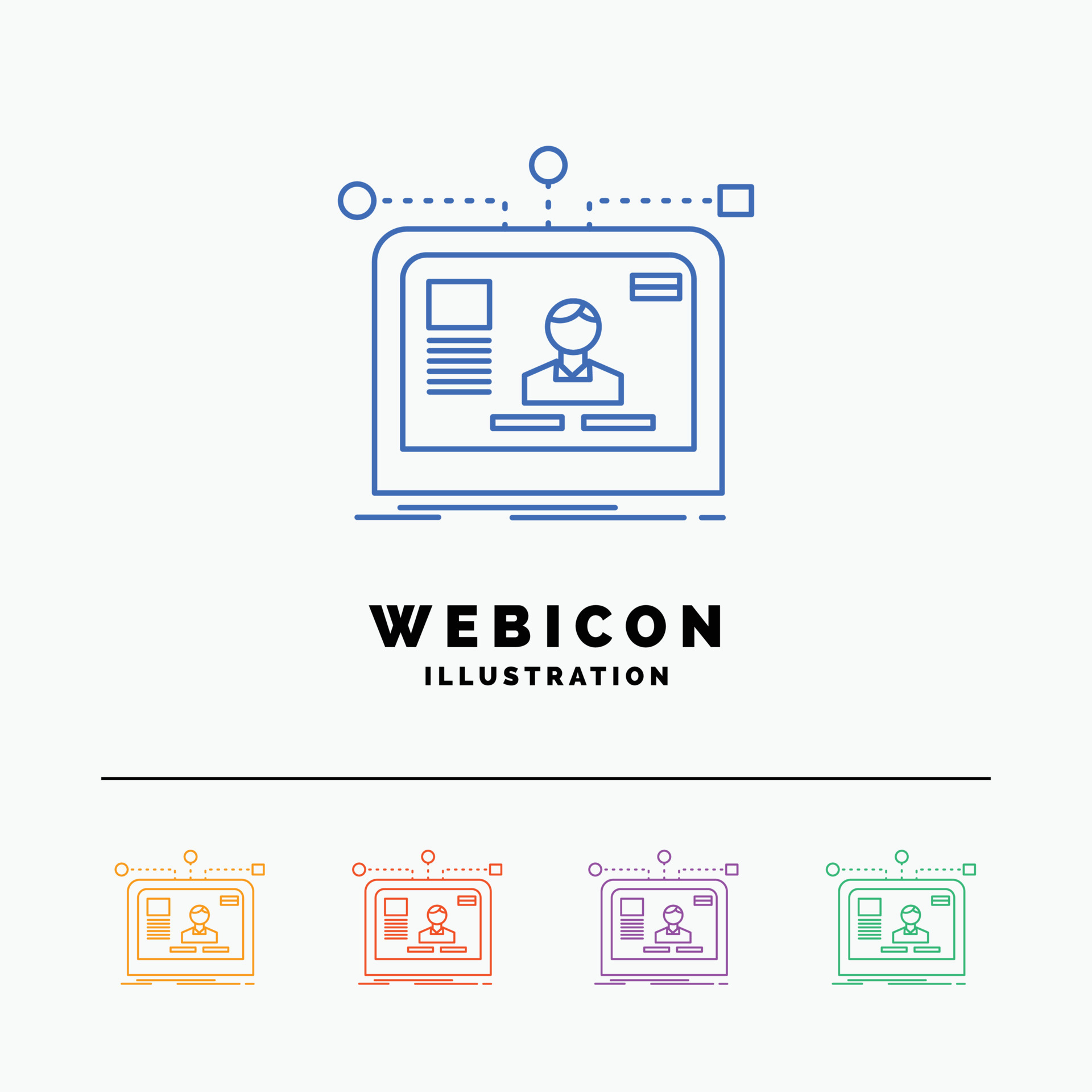 interface. website. user. layout. design 5 Color Line Web Icon Template ...