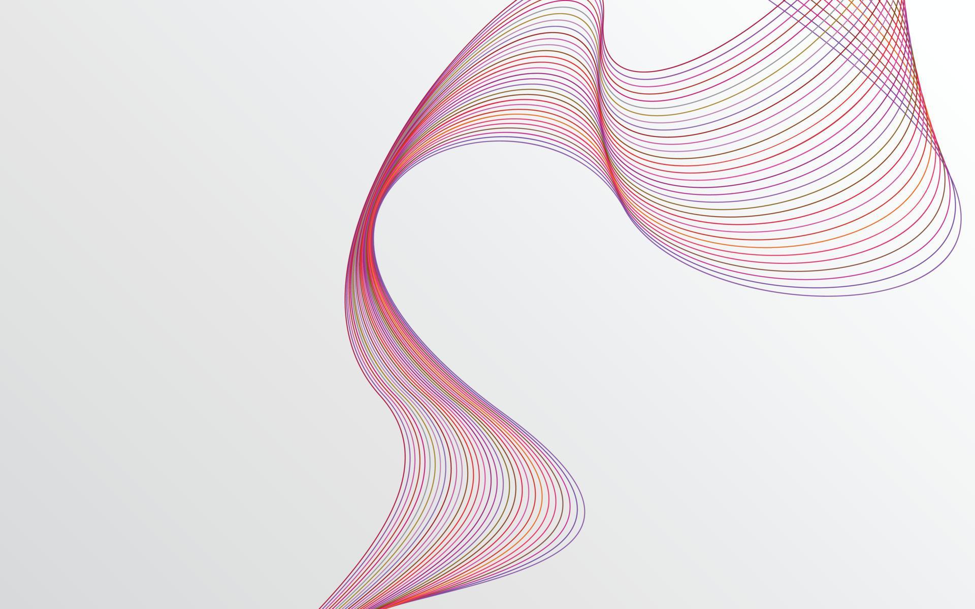 Wave with shadow. Abstract Red lines on a background 12956128 Vector ...