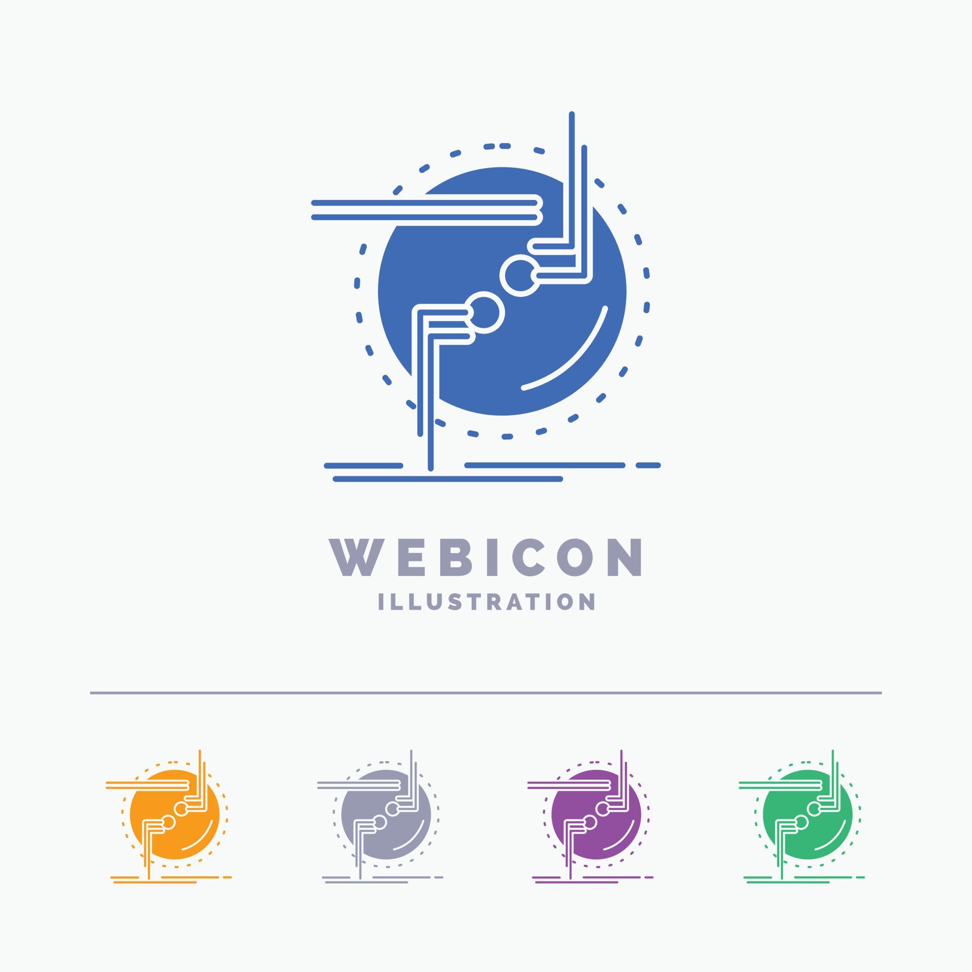Chain Connect Connection Link Wire 5 Color Glyph Web Icon Template