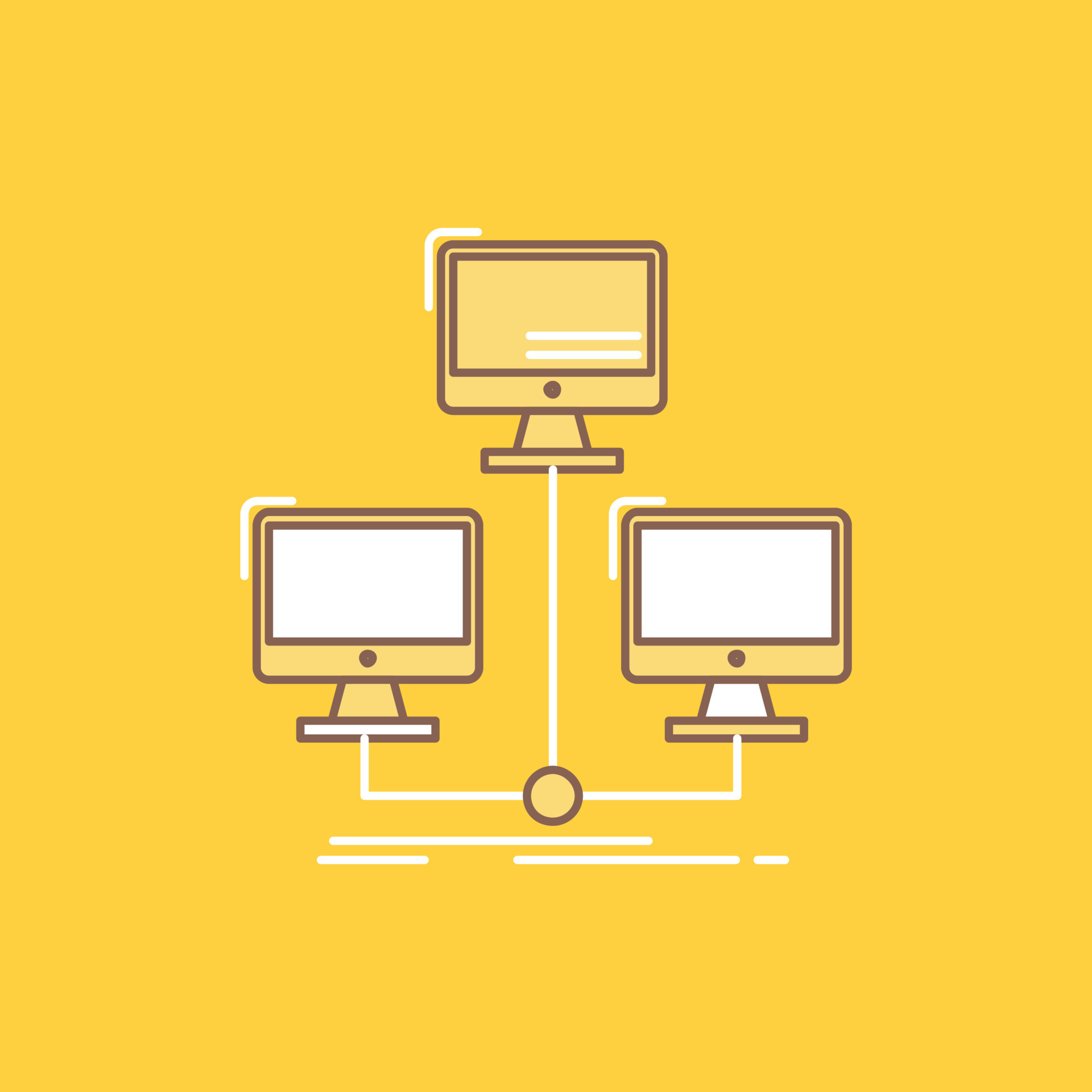 Database Distributed Connection Network Computer Flat Line Filled Icon Beautiful Logo