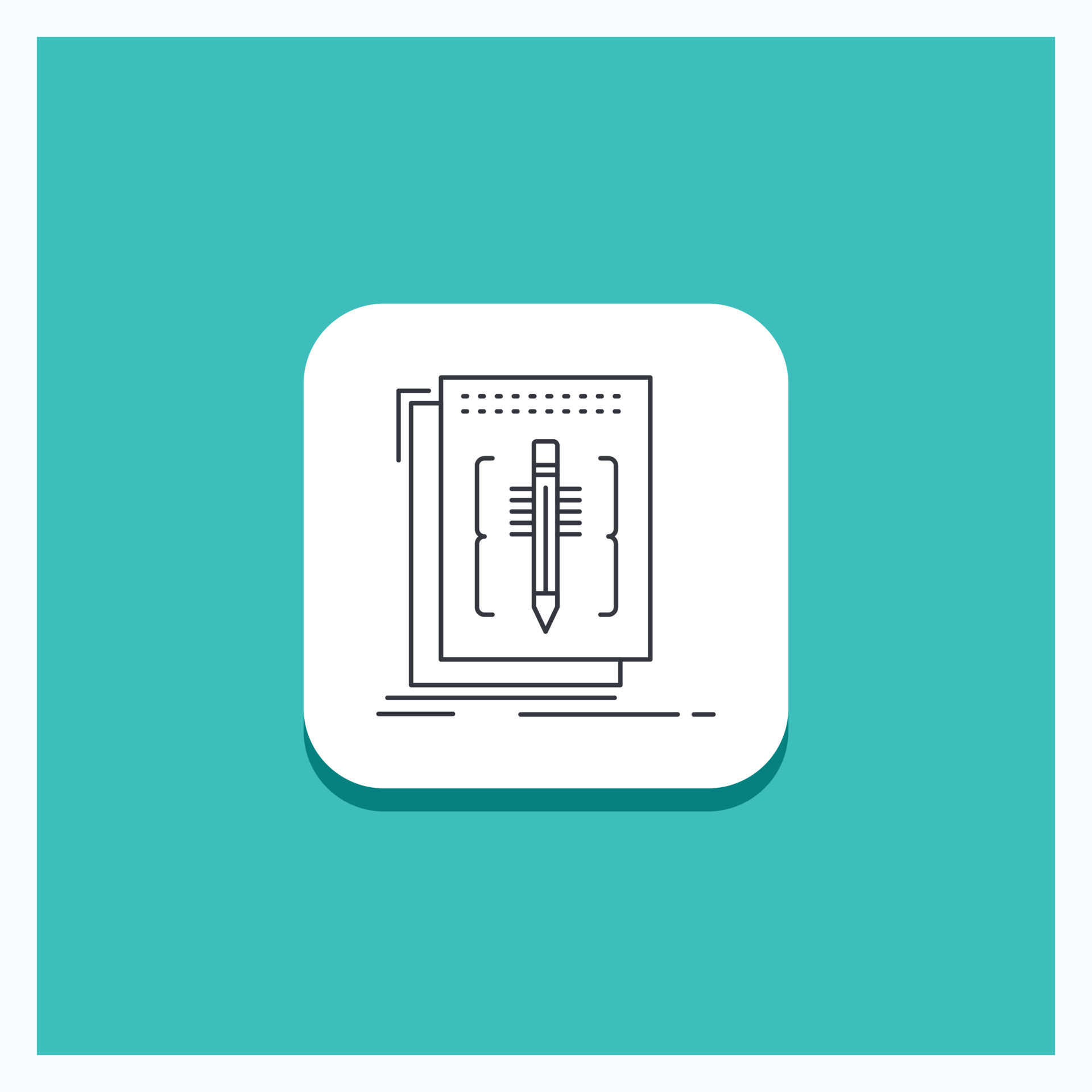 Round Button For Code Edit Editor Language Program Line Icon