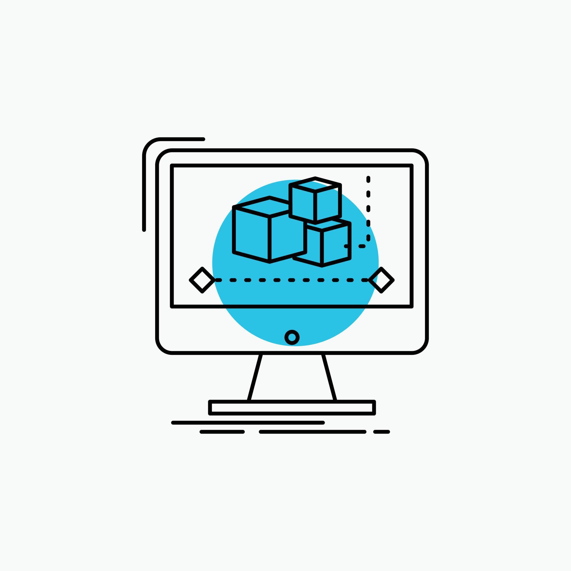 Animation Computer Editor Monitor Software Line Icon 12957189 Vector Art At Vecteezy