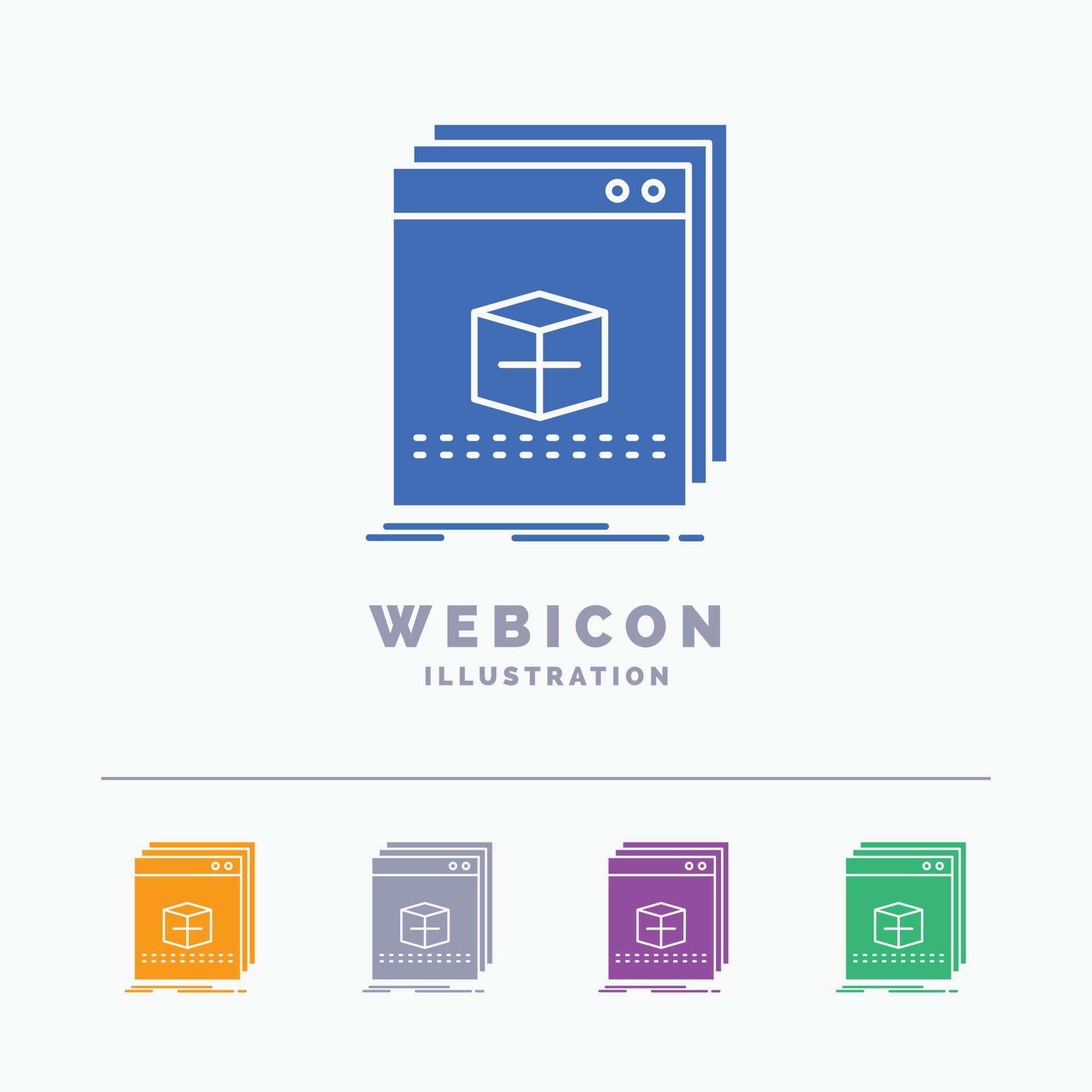 software. App. application. file. program 5 Color Glyph Web Icon Template isolated on white ...