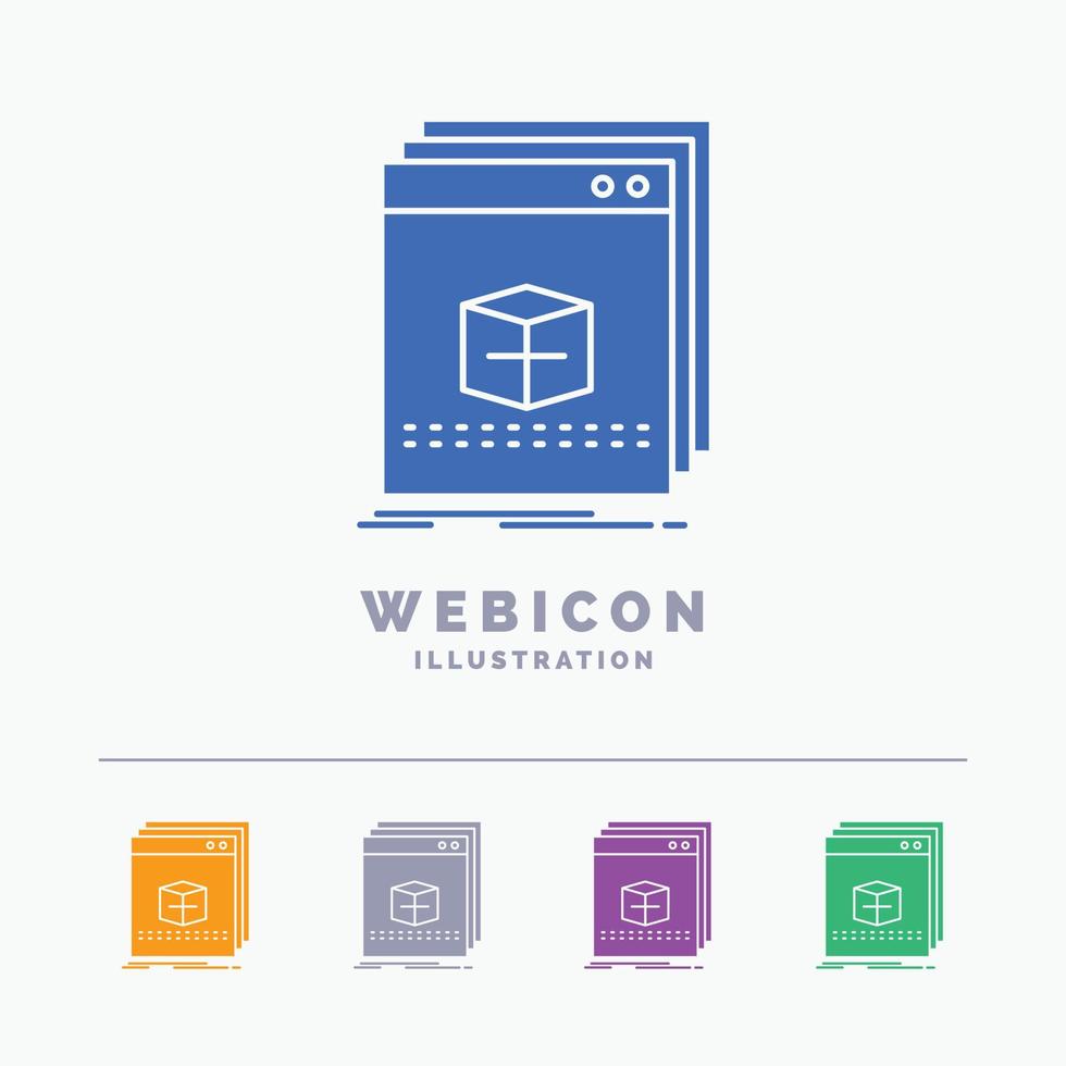 Software App Application File Program 5 Color Glyph Web Icon