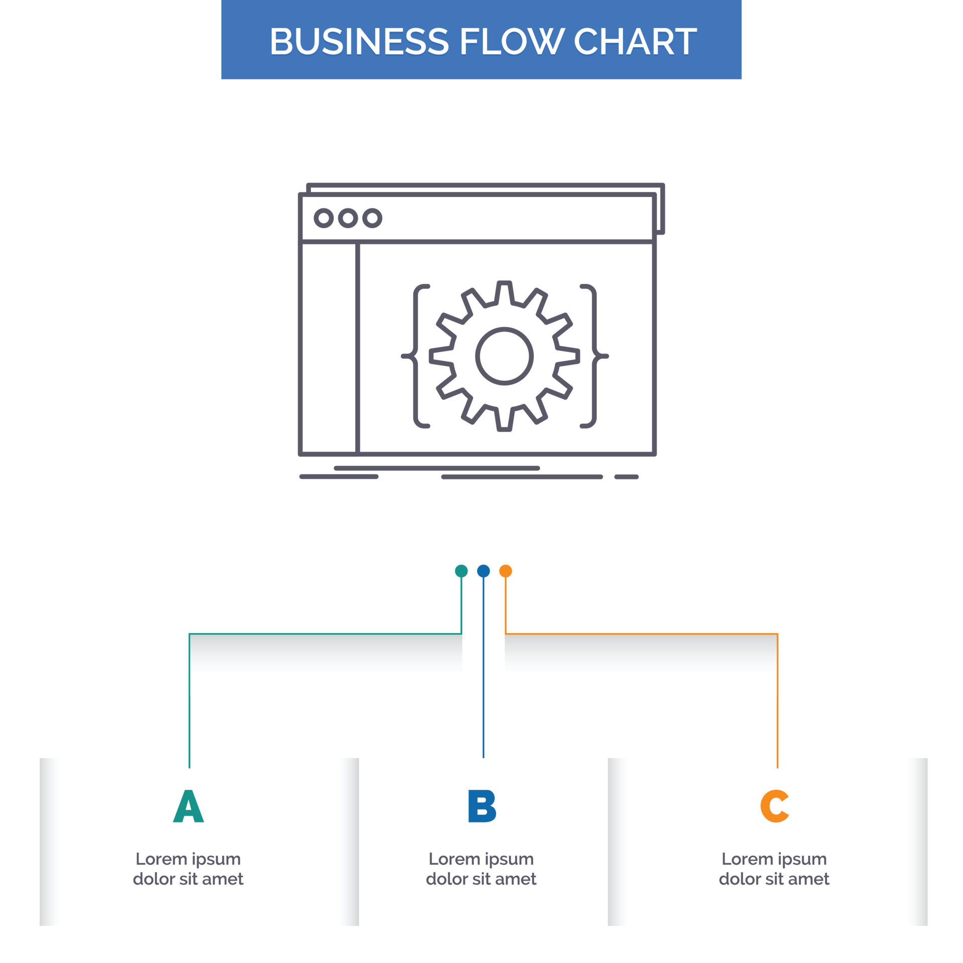 Api App Coding Developer Software Business Flow Chart Design With 3 Steps Line Icon For