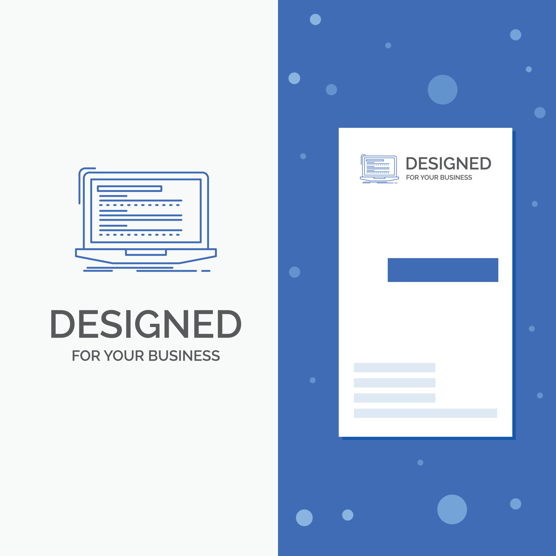 Business Logo For Code Coding Computer Monoblock Laptop Vertical