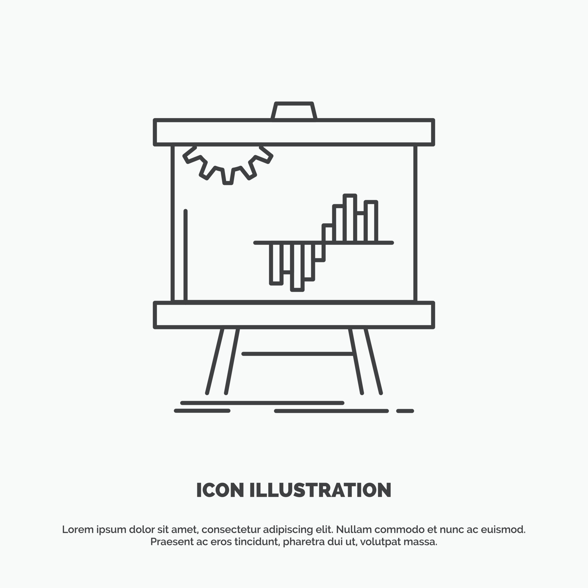 Business Chart Data Graph Stats Icon Line Vector Gray Symbol For Ui And Ux Website Or